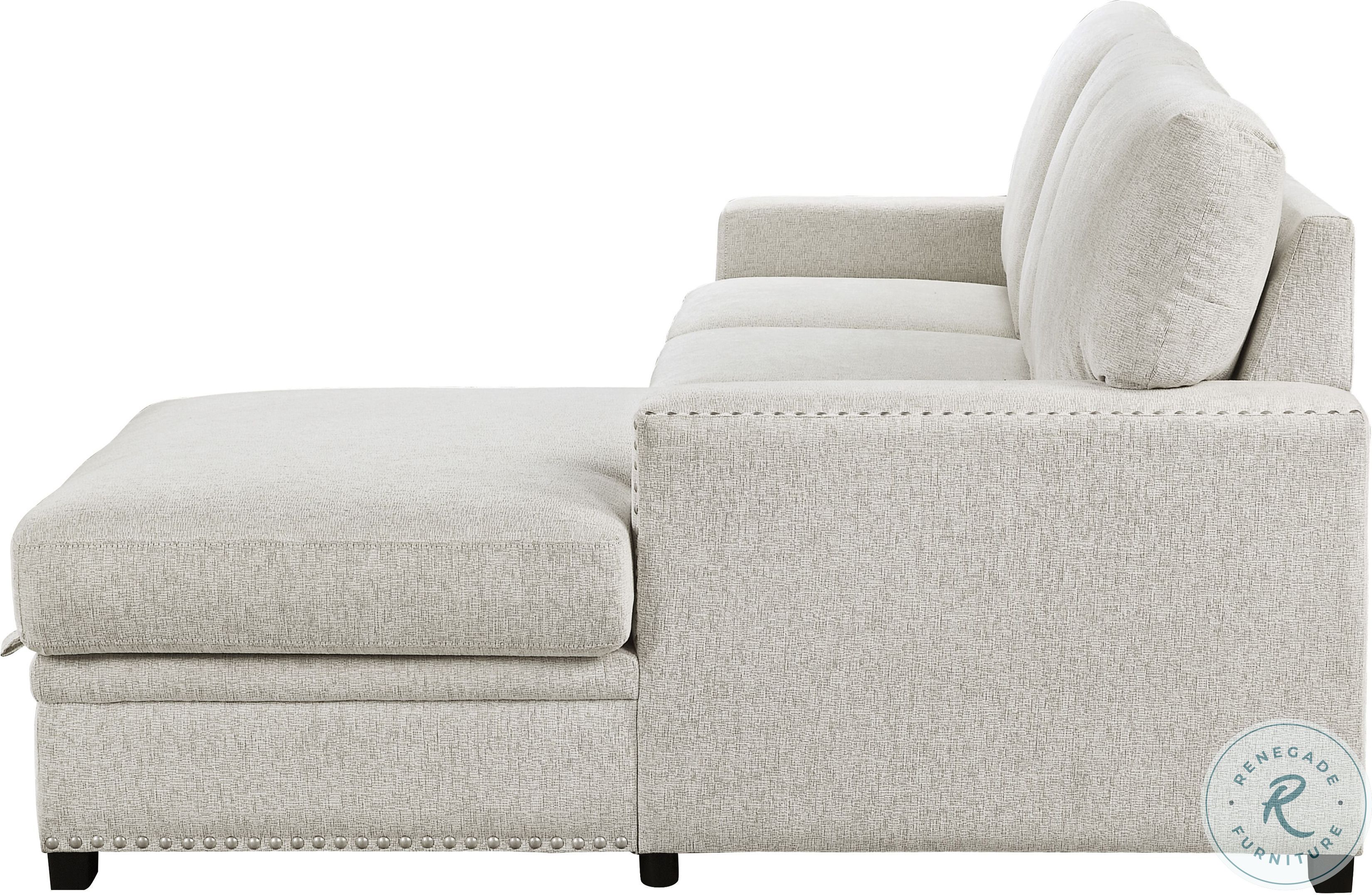 Morelia Beige 2 Piece LAF Sectional with Pull out Bed and Hidden ...