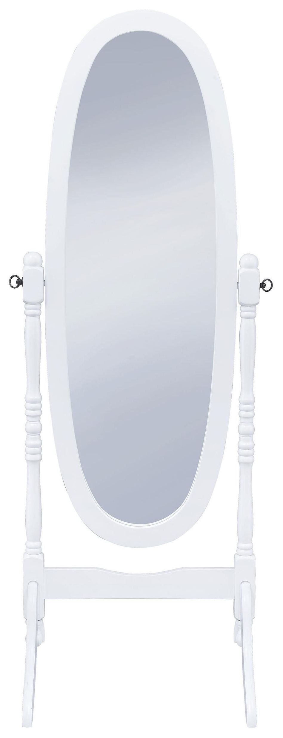 950802 White Cheval Mirror from Coaster | Coleman Furniture