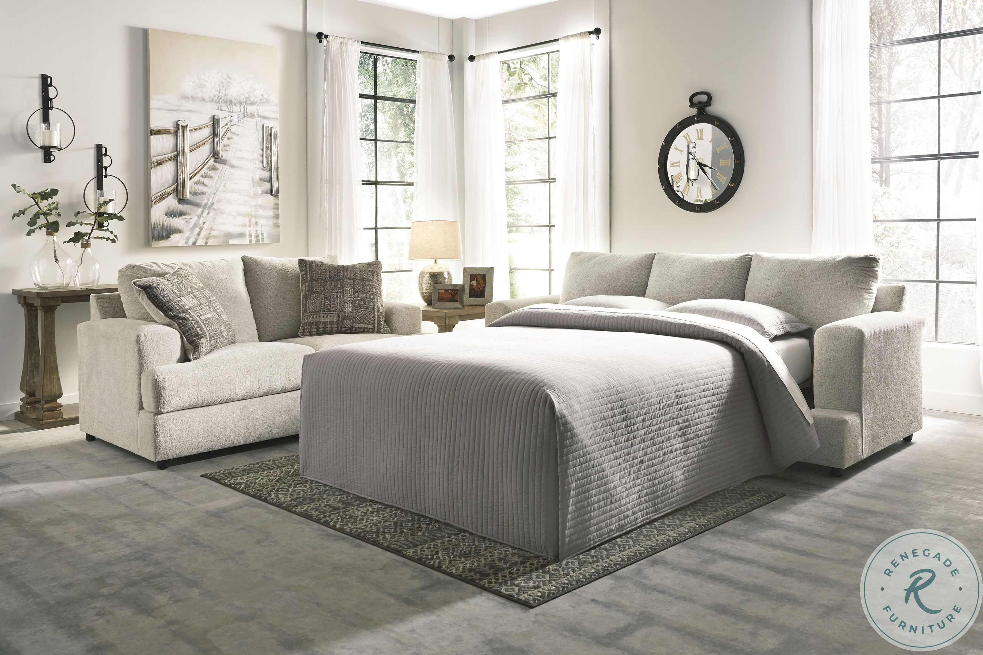 Soletren Stone Queen Sofa Sleeper from Ashley | Coleman Furniture
