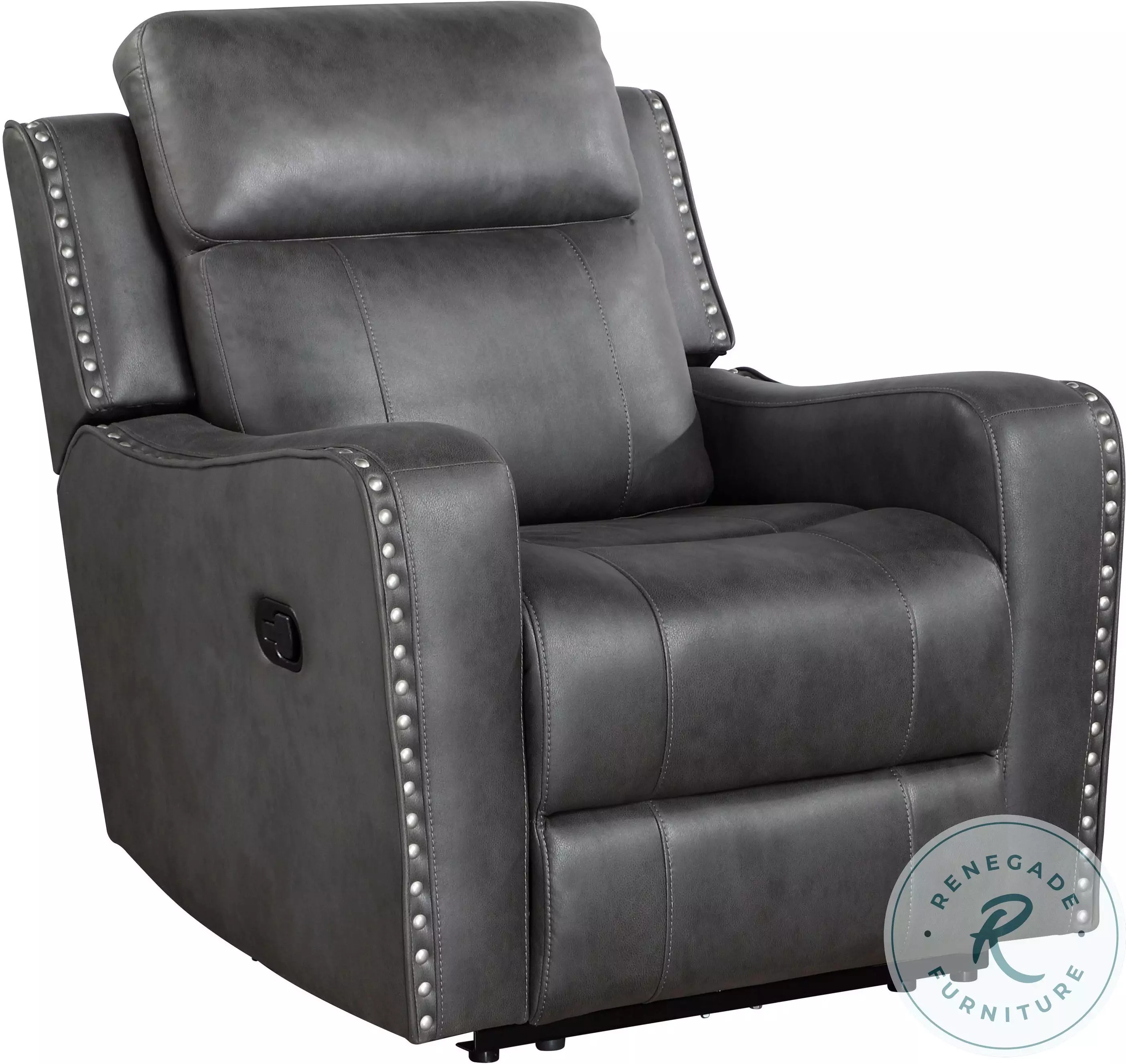 Kellen Dark Gray Recliner From Homelegance | Coleman Furniture
