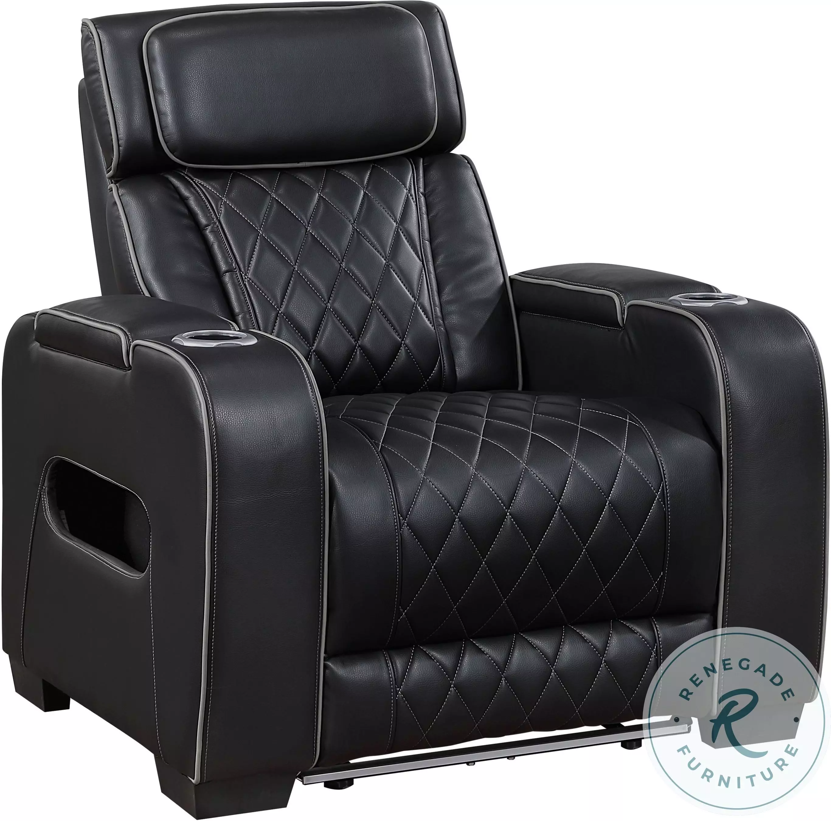 Fairway Black Power Recliner with LED Lighting From Homelegance | Home ...