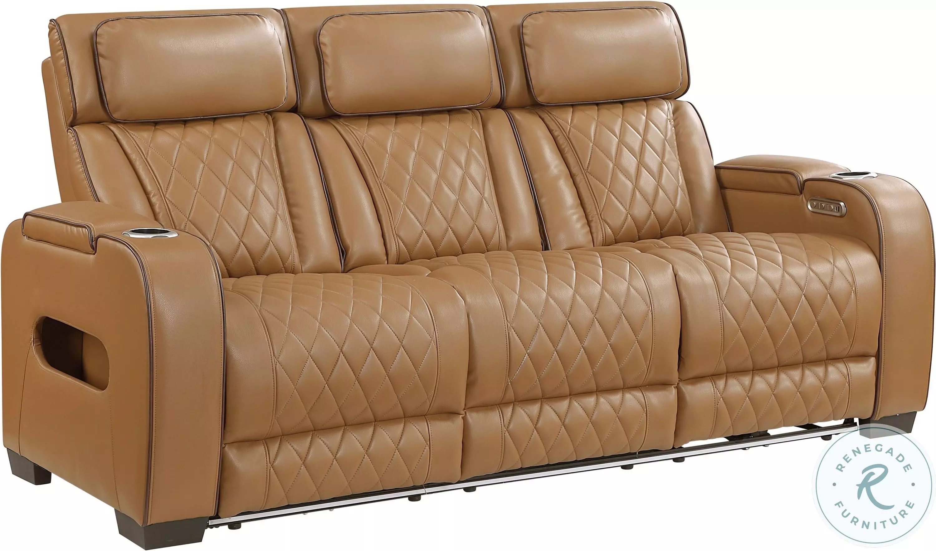 Fairway Brown Double Power Reclining Sofa From Homelegance | Home ...