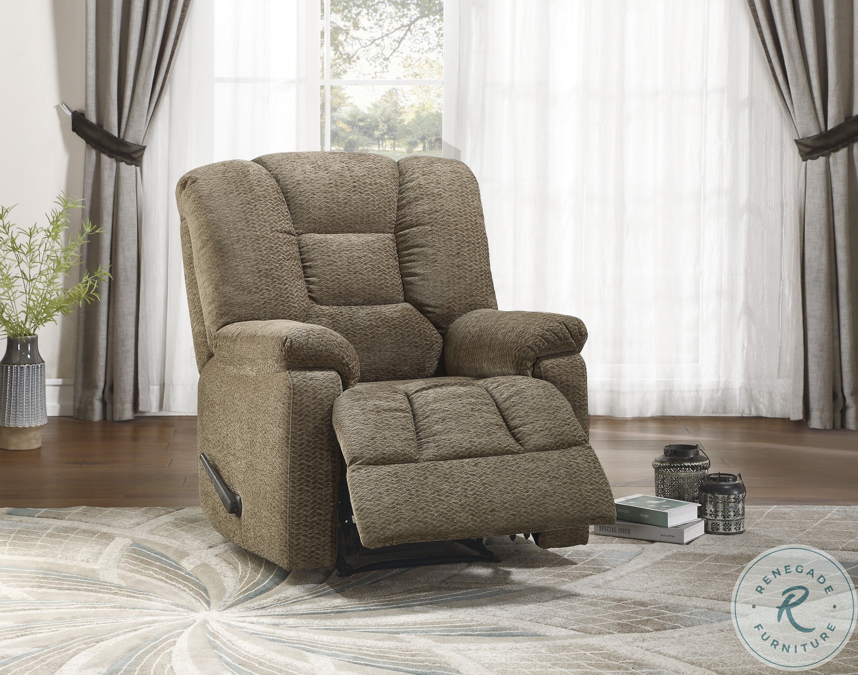 Kaylene Brown Reclining Chair from Homelegance | Coleman Furniture