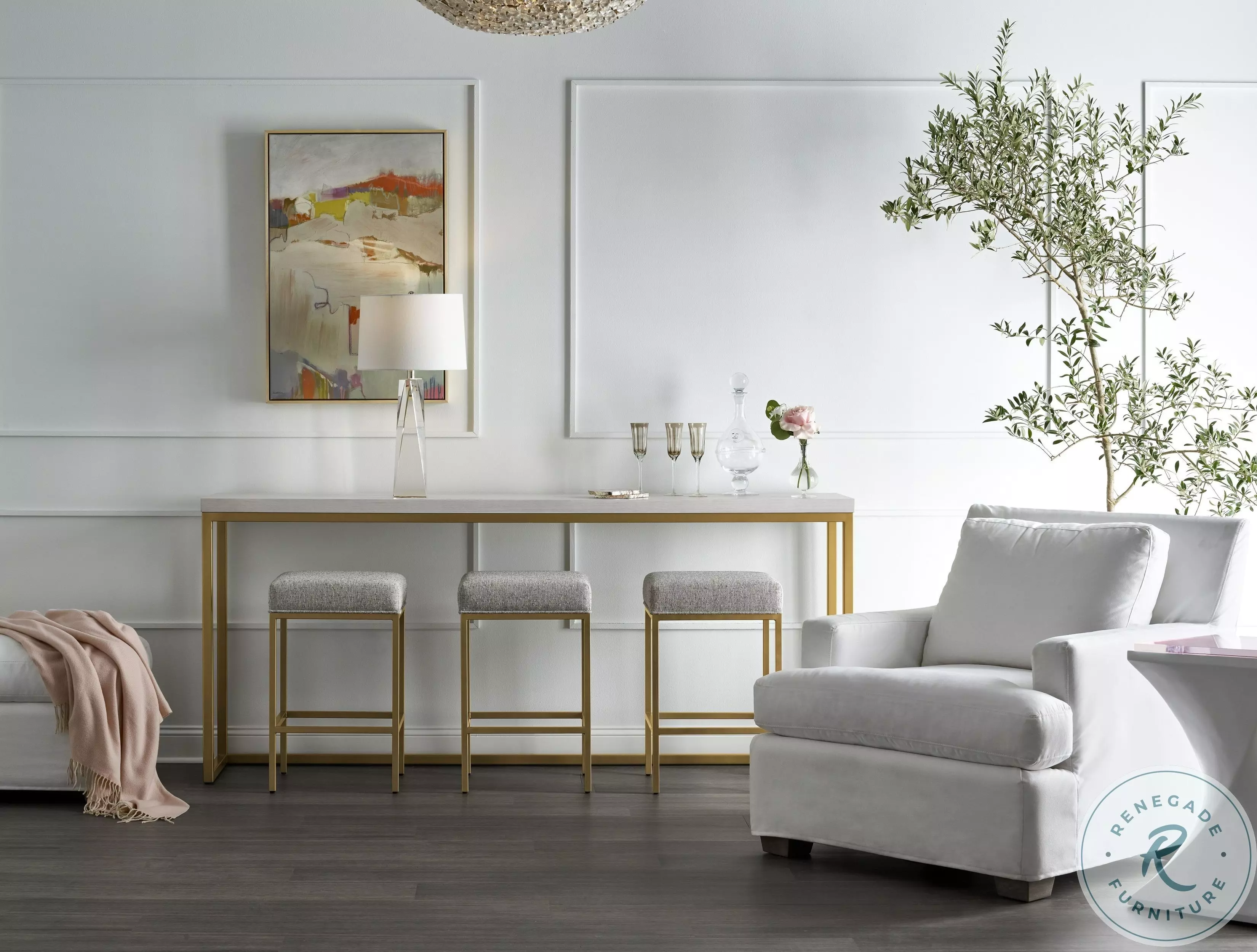 Love Joy Bliss Alabaster Bliss Console Table With Stool from Universal ...