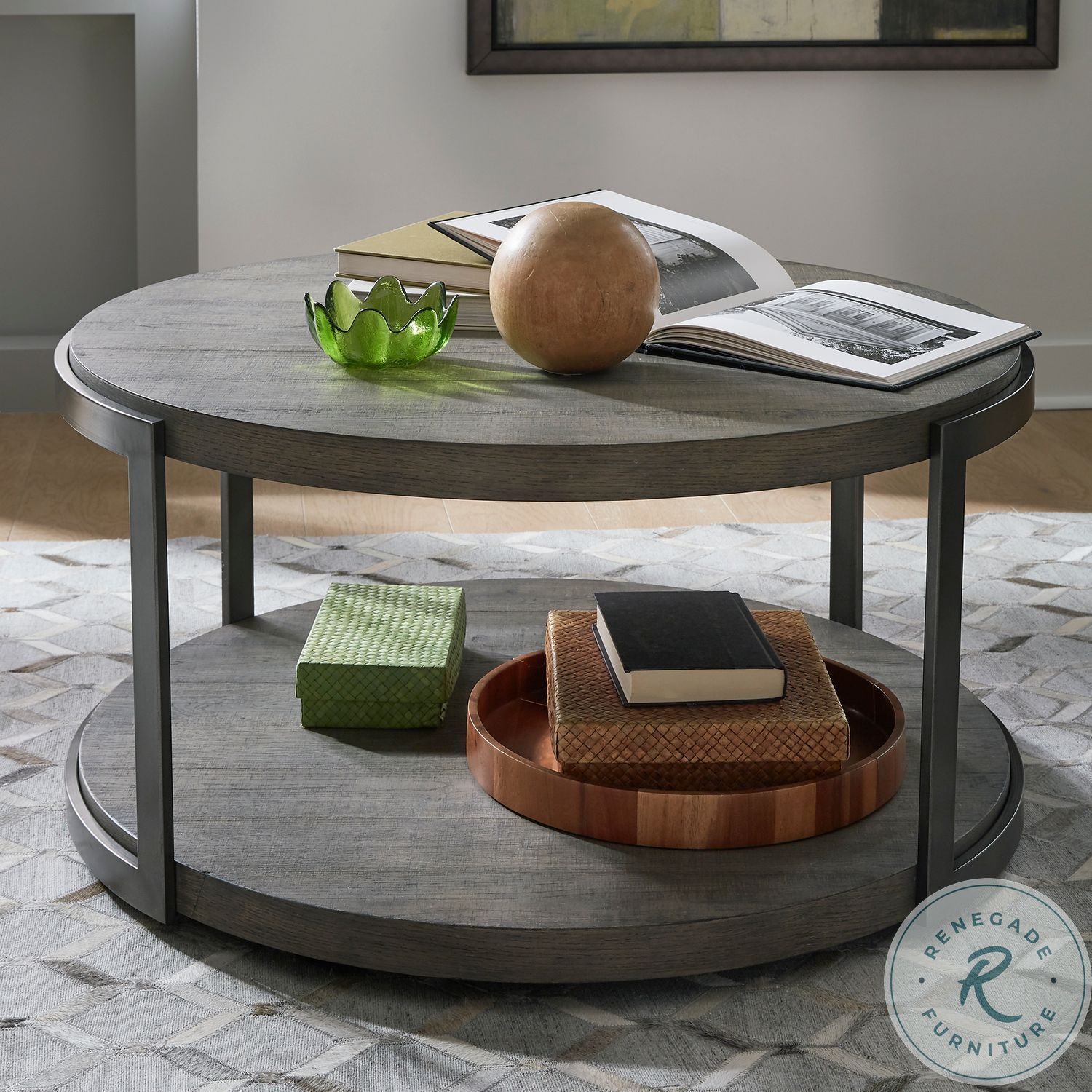 Modern View Gauntlet Gray Round Cocktail Table From Liberty Furniture ...