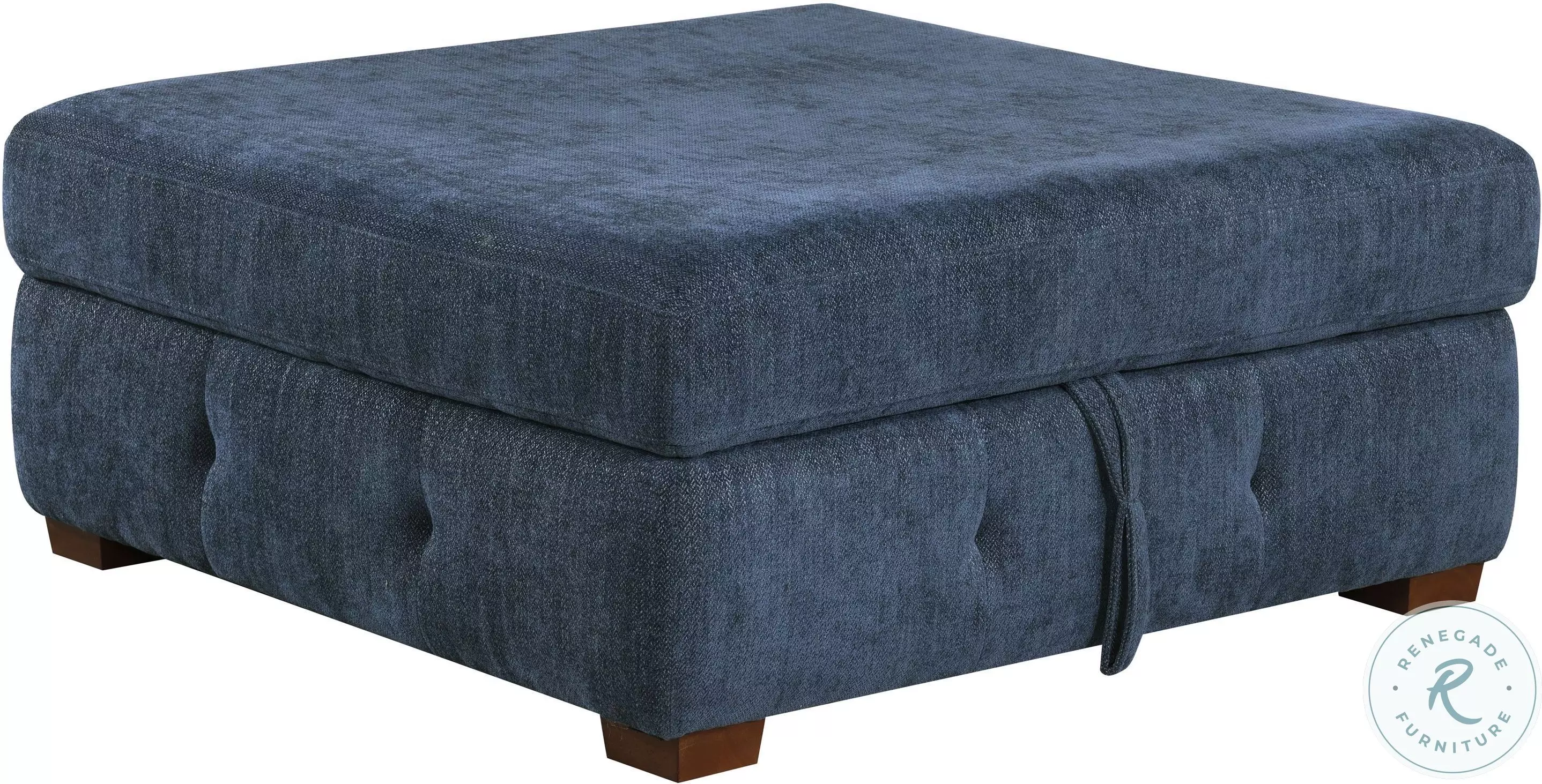 Raife Blue Storage Ottoman From Homelegance | Coleman Furniture