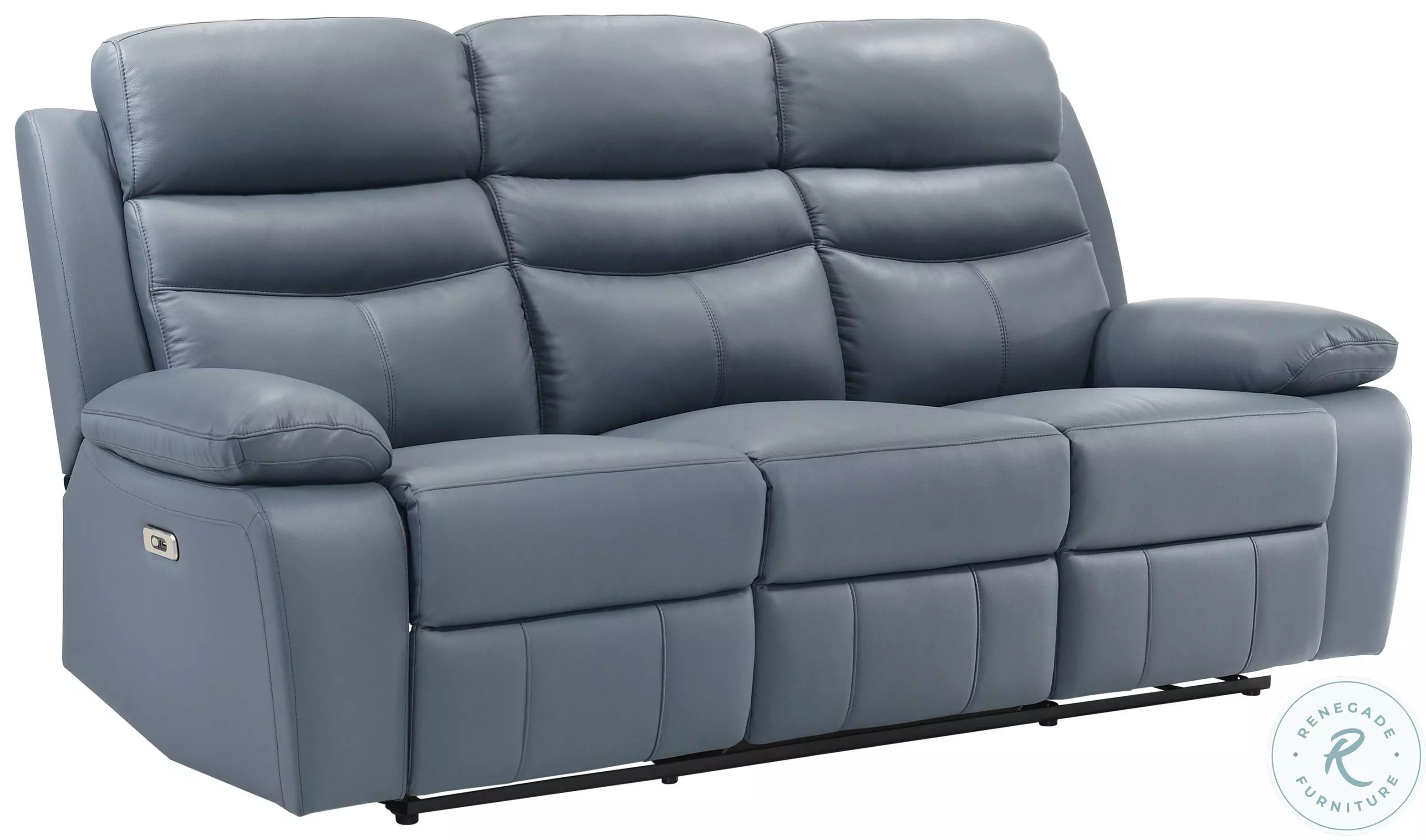 Hancock Blue Double Power Reclining Sofa From Homelegance | Coleman ...