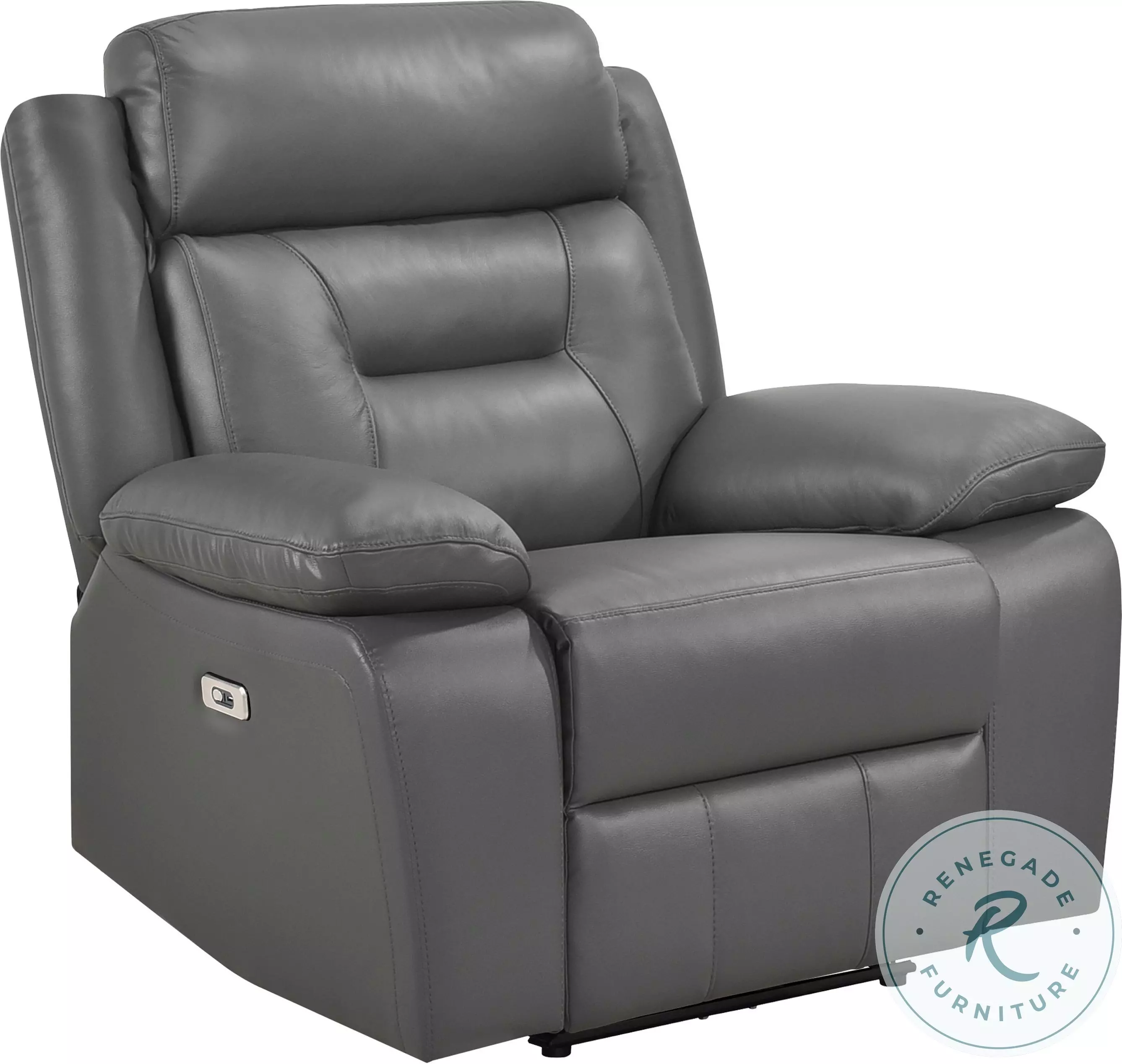 Laconia Dark Gray Power Recliner From Homelegance | Coleman Furniture