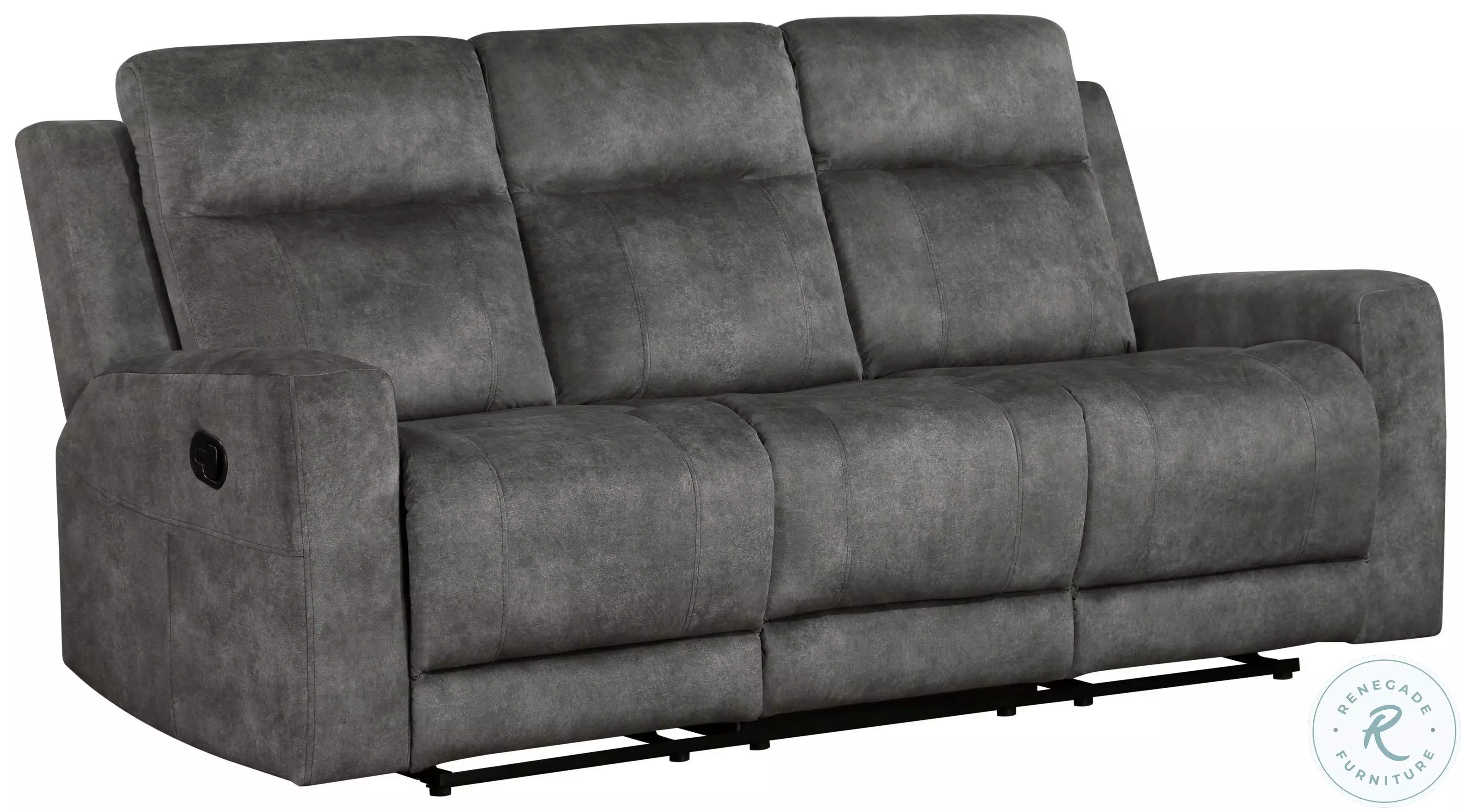 Yates Brownish Gray Double Reclining Sofa From Homelegance | Coleman ...