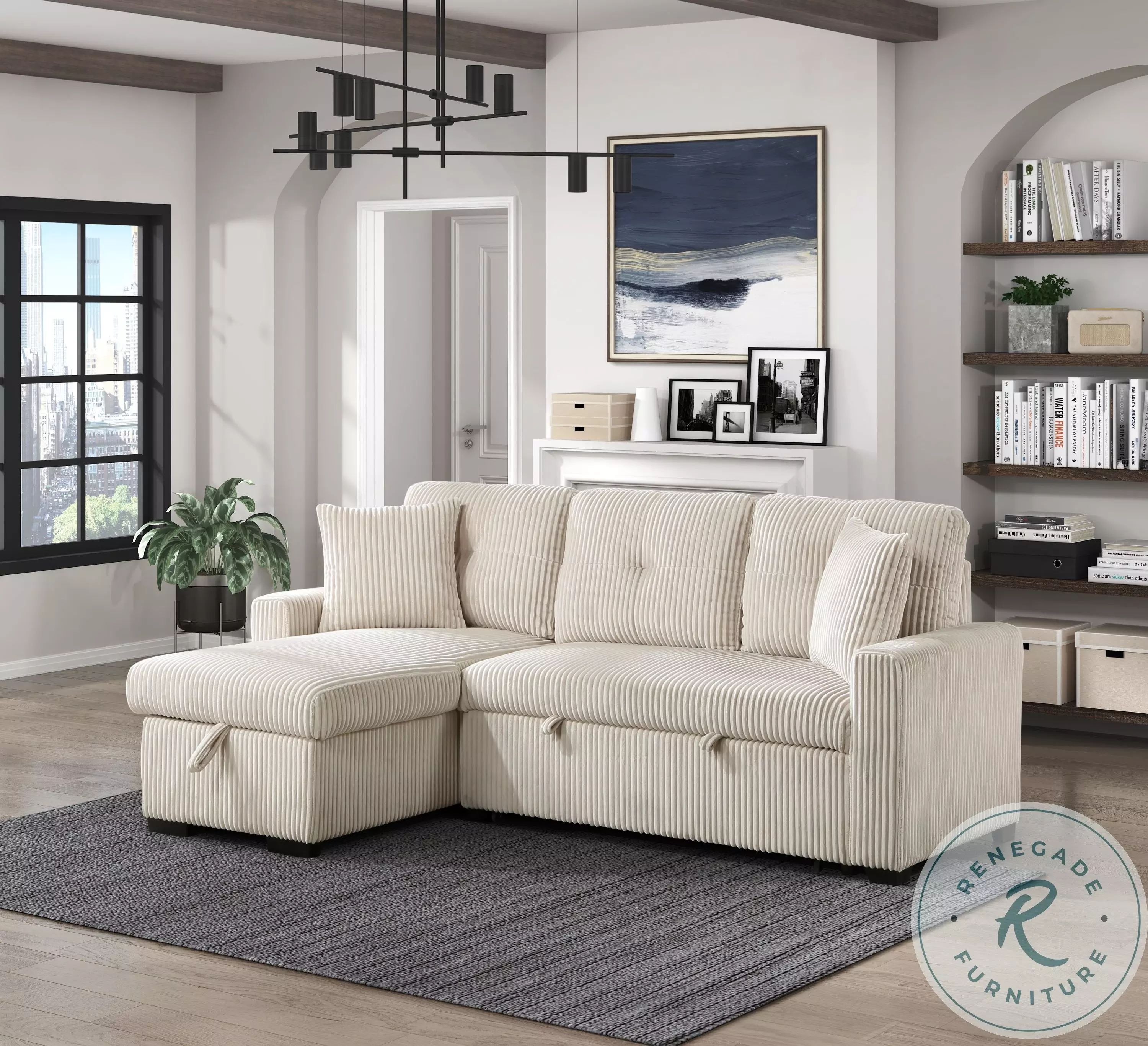 Rhett Beige Sectional from Homelegance | Coleman Furniture