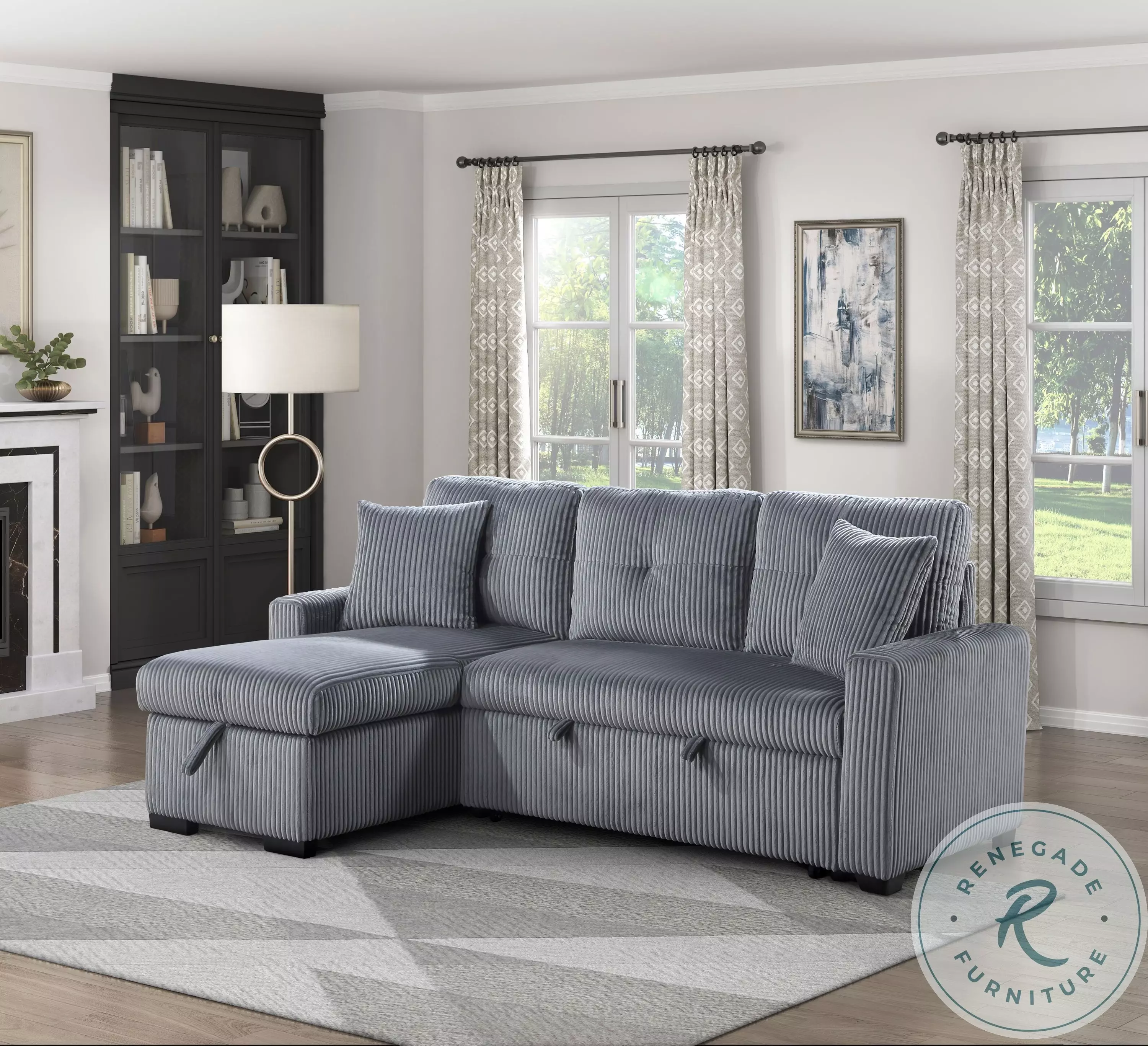 Rhett Dark Gray Sectional from Homelegance | Coleman Furniture