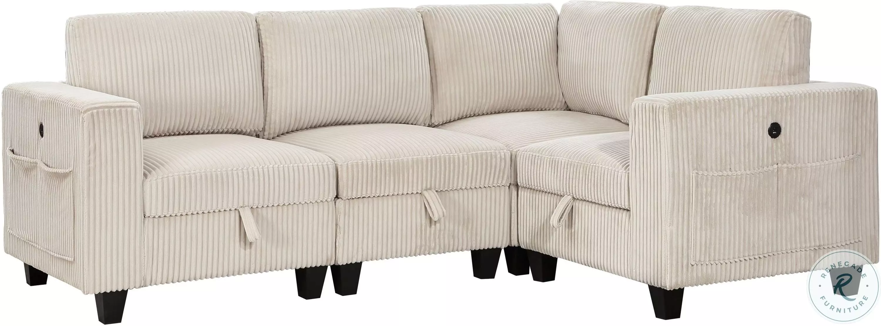 Walterboro Beige Sectional from Homelegance | Coleman Furniture