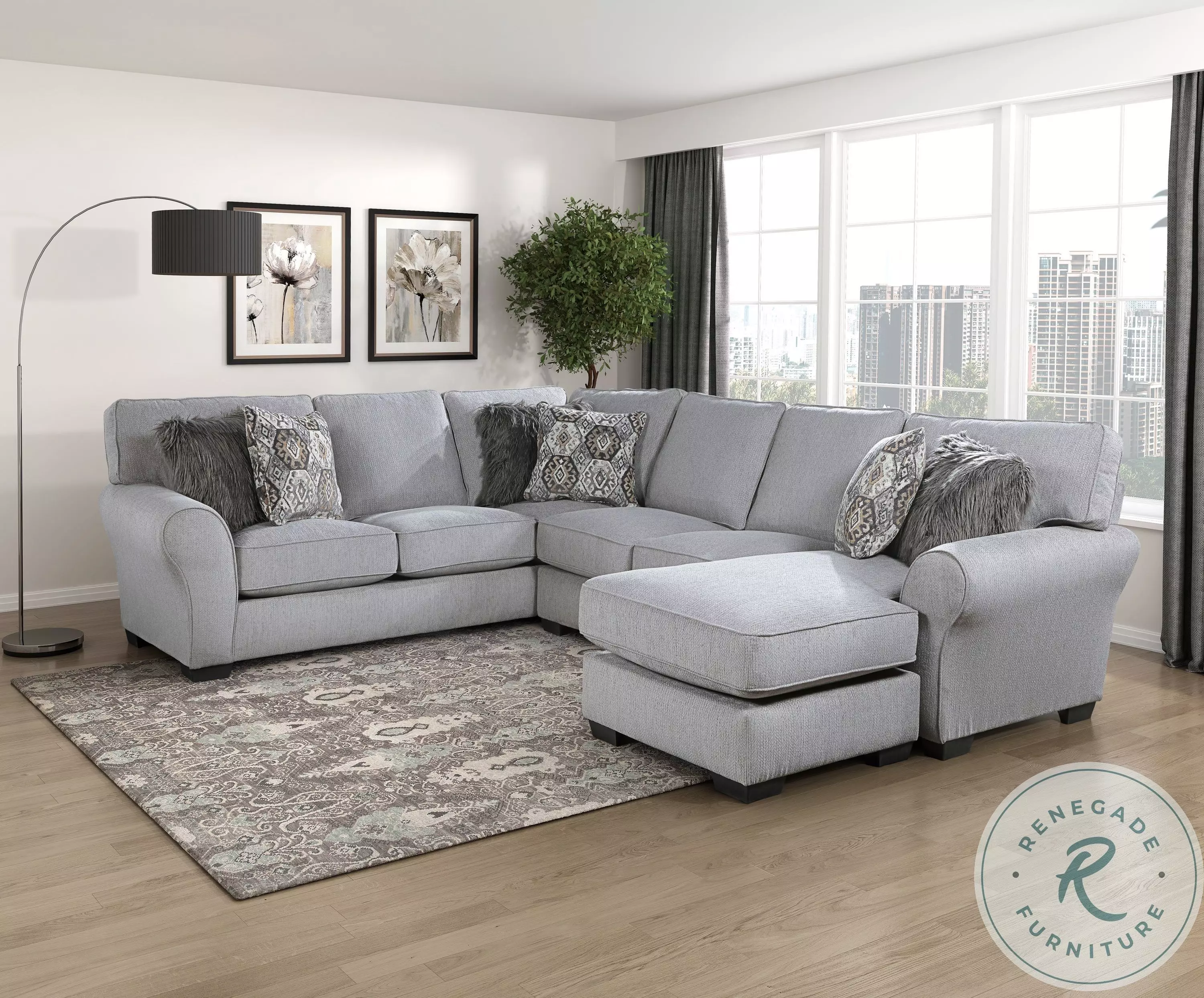 Kieran Gray Sectional from Homelegance | Coleman Furniture