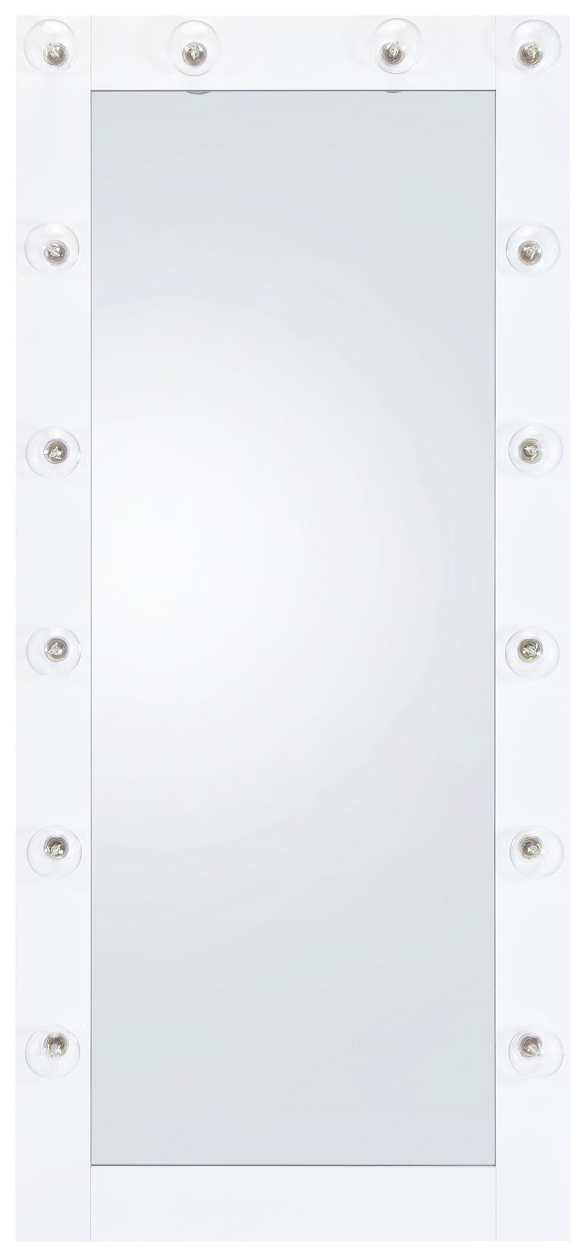 Zayan White High Gloss Floor Mirror With Lighting From Coaster ...