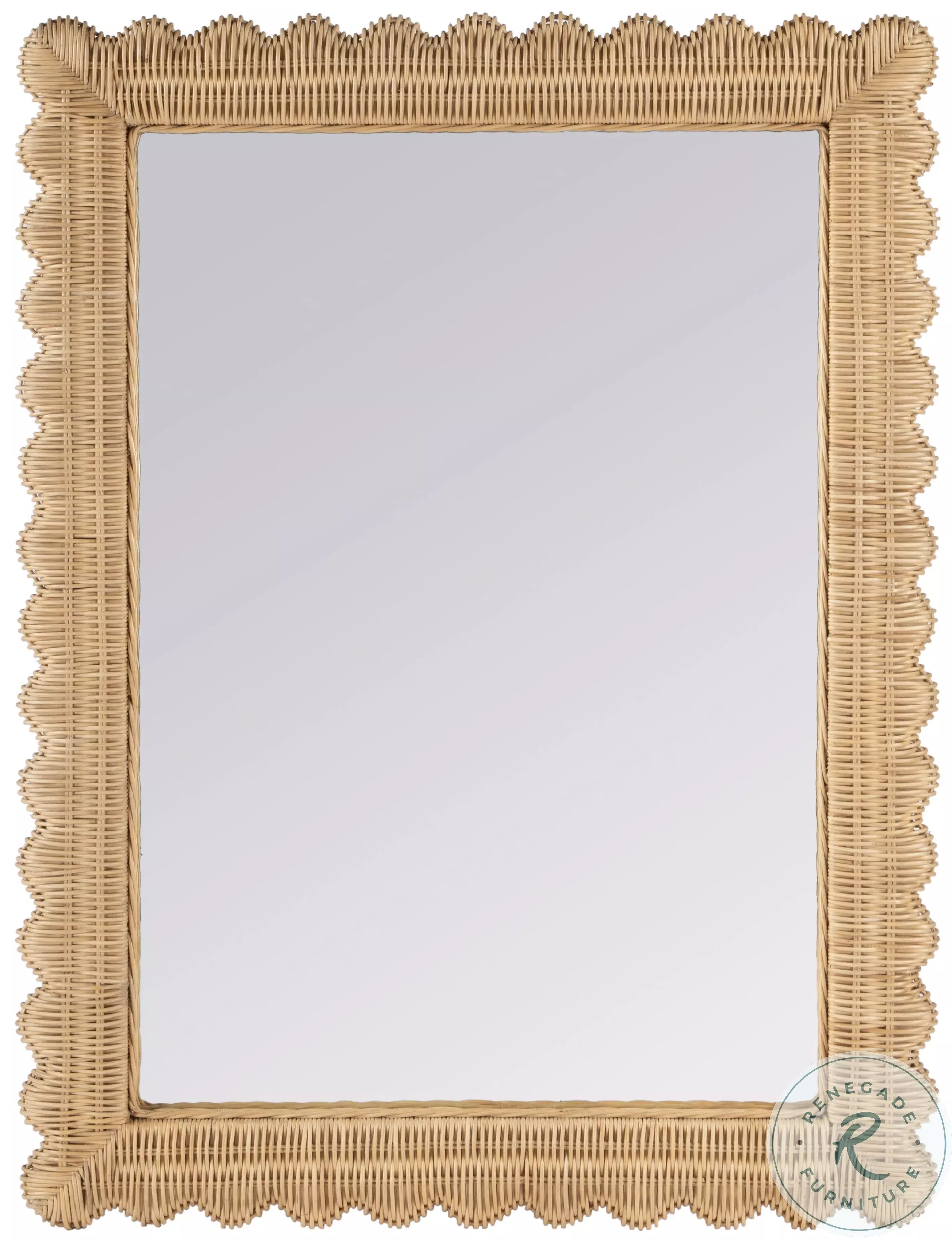 Flora Light Brown Scalloped Rattan Wall Mirror From Butler | Coleman ...