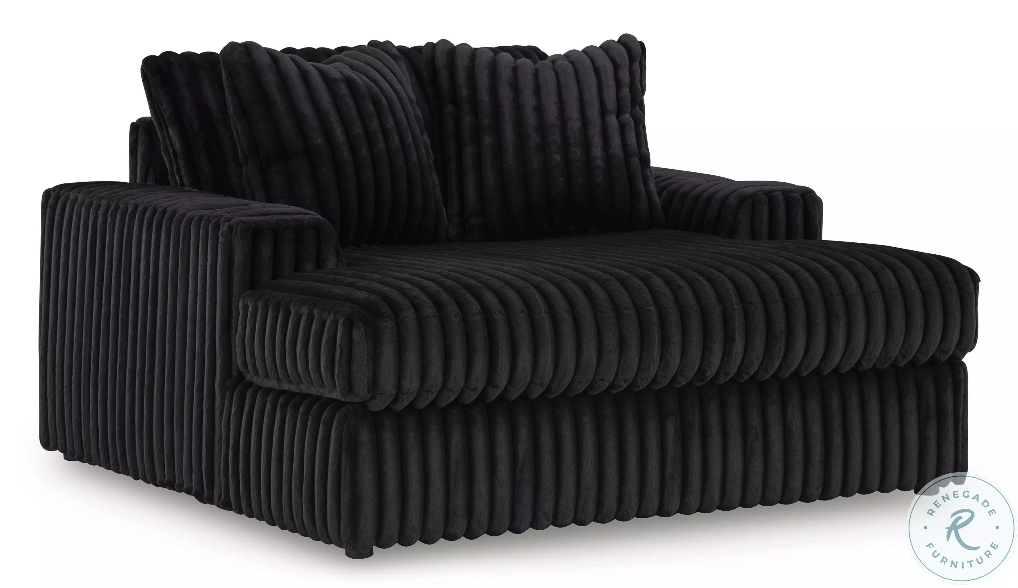 Midnight Madness Onyx Black Oversized Chaise From Ashley Furniture ...