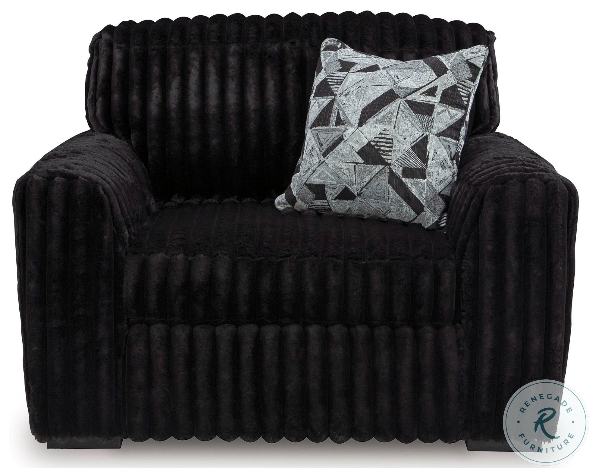 Midnight Madness Onyx Black Oversized Chair From Ashley Furniture ...