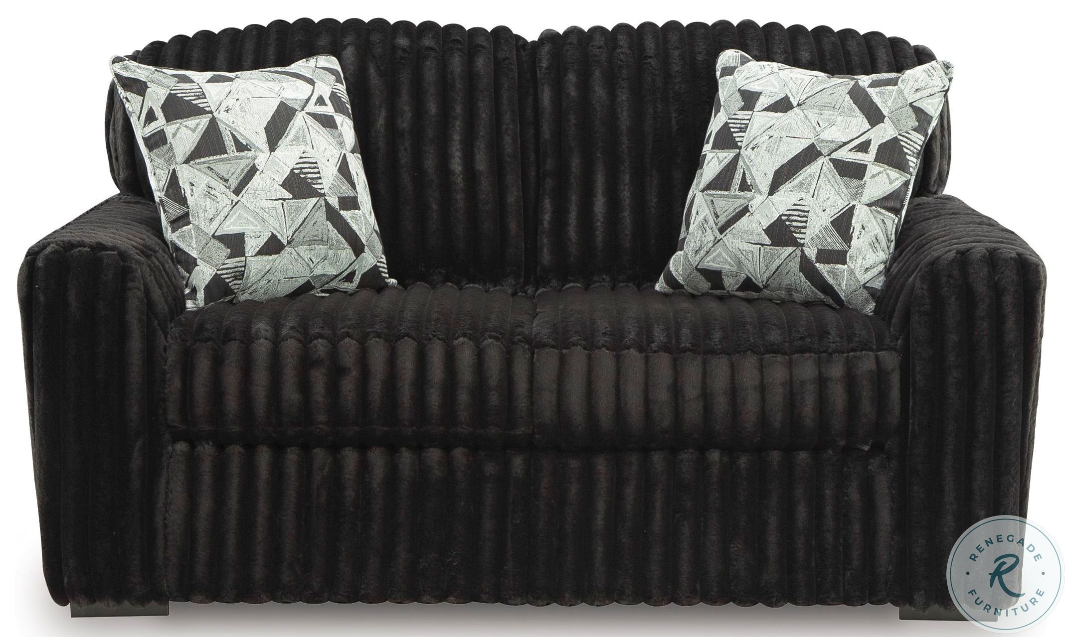 Midnight Madness Onyx Black Loveseat From Ashley Furniture | Coleman ...