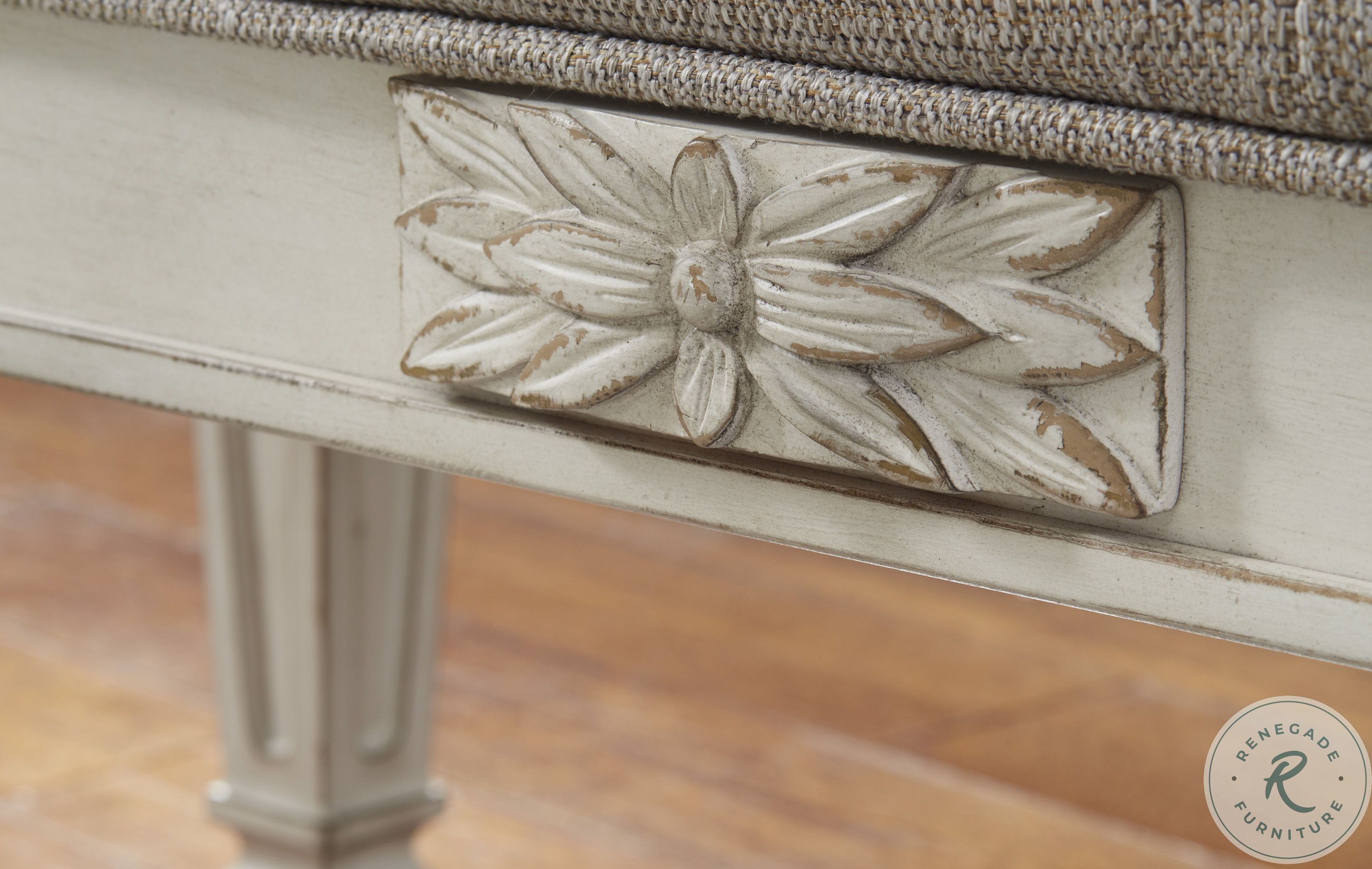 Realyn Antique White Accent Bench from Ashley | Coleman Furniture
