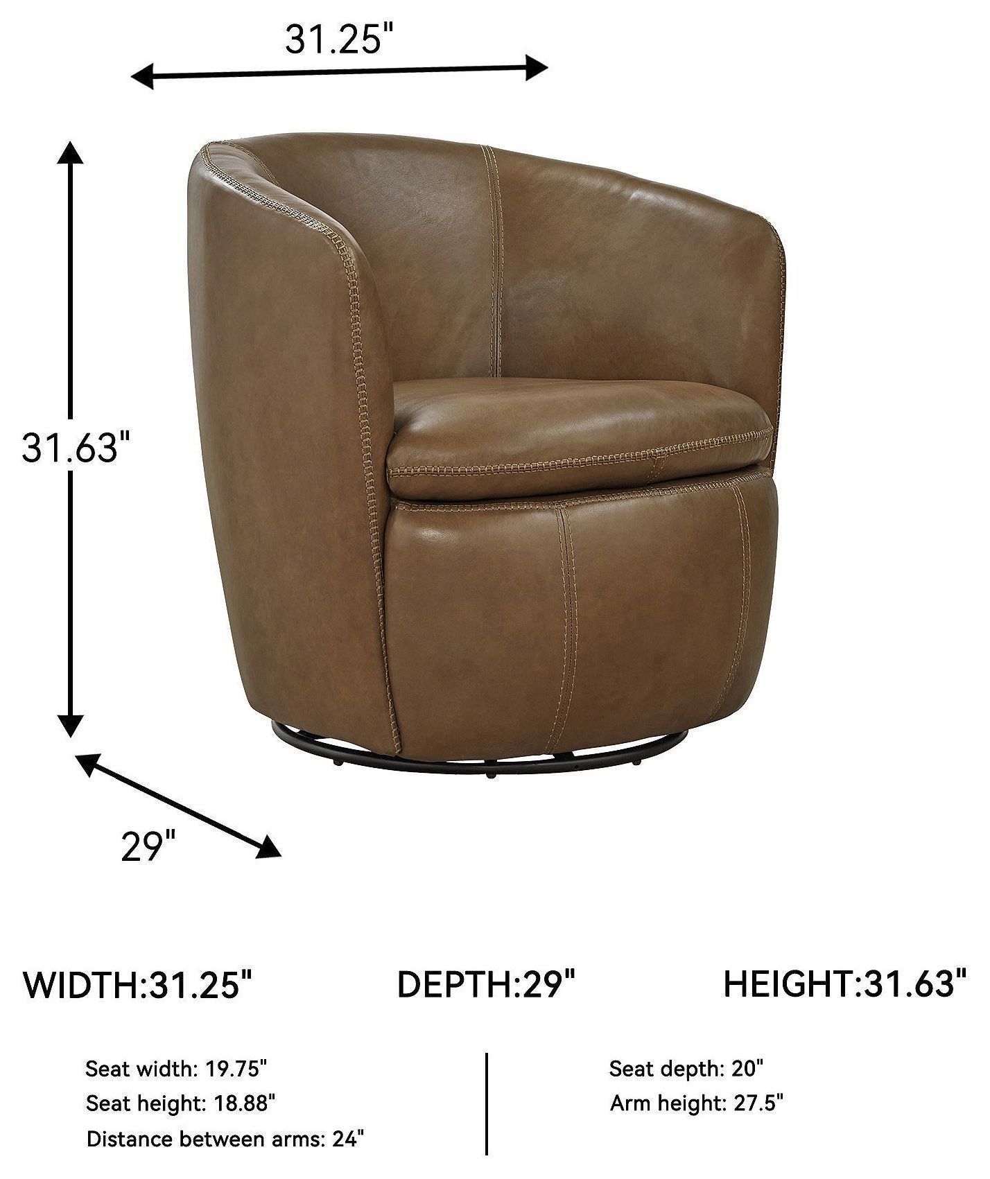 Kierreys Caramel Swivel Chair From Ashley Furniture | Coleman Furniture