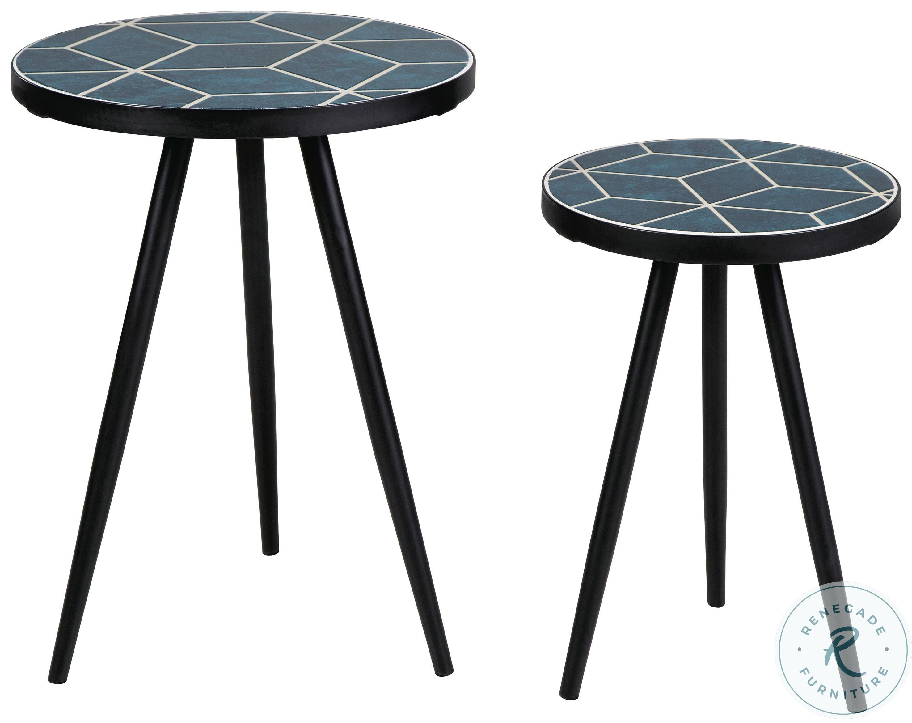 Clairbelle Teal Accent Table Set of 2 From Ashley Furniture | Coleman ...
