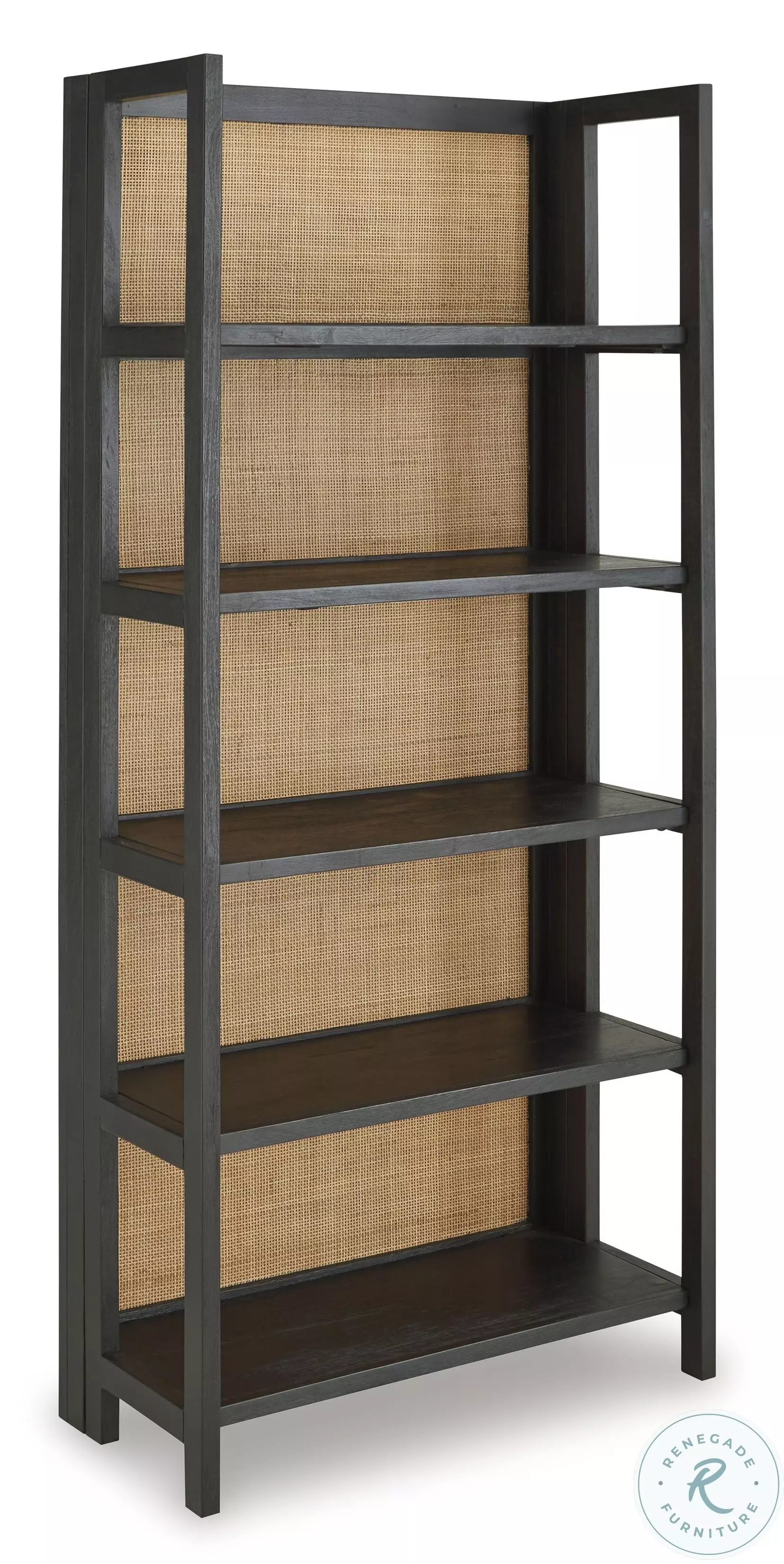 Abyard Black And Natural Bookcase From Ashley Furniture | Coleman Furniture