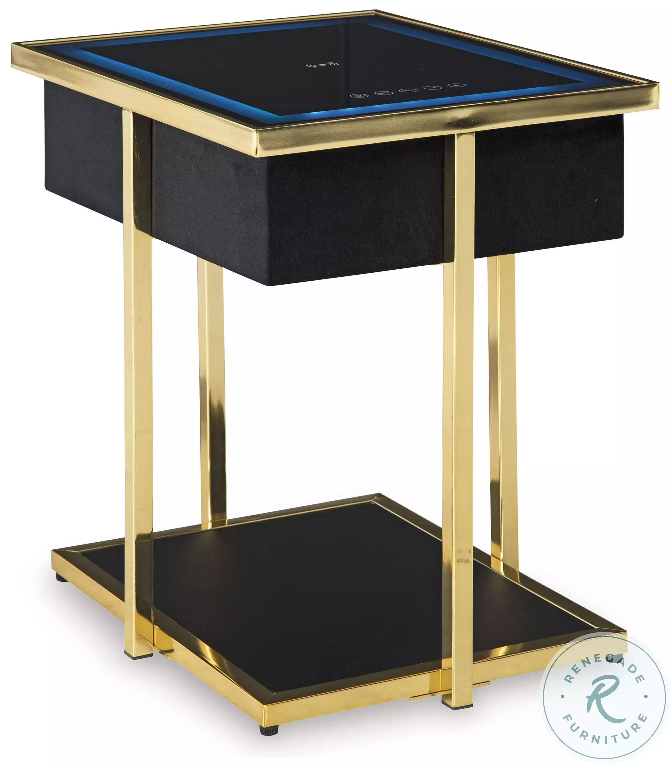 Rexwell Black and Gold Accent Table with Speaker From Ashley Furniture ...