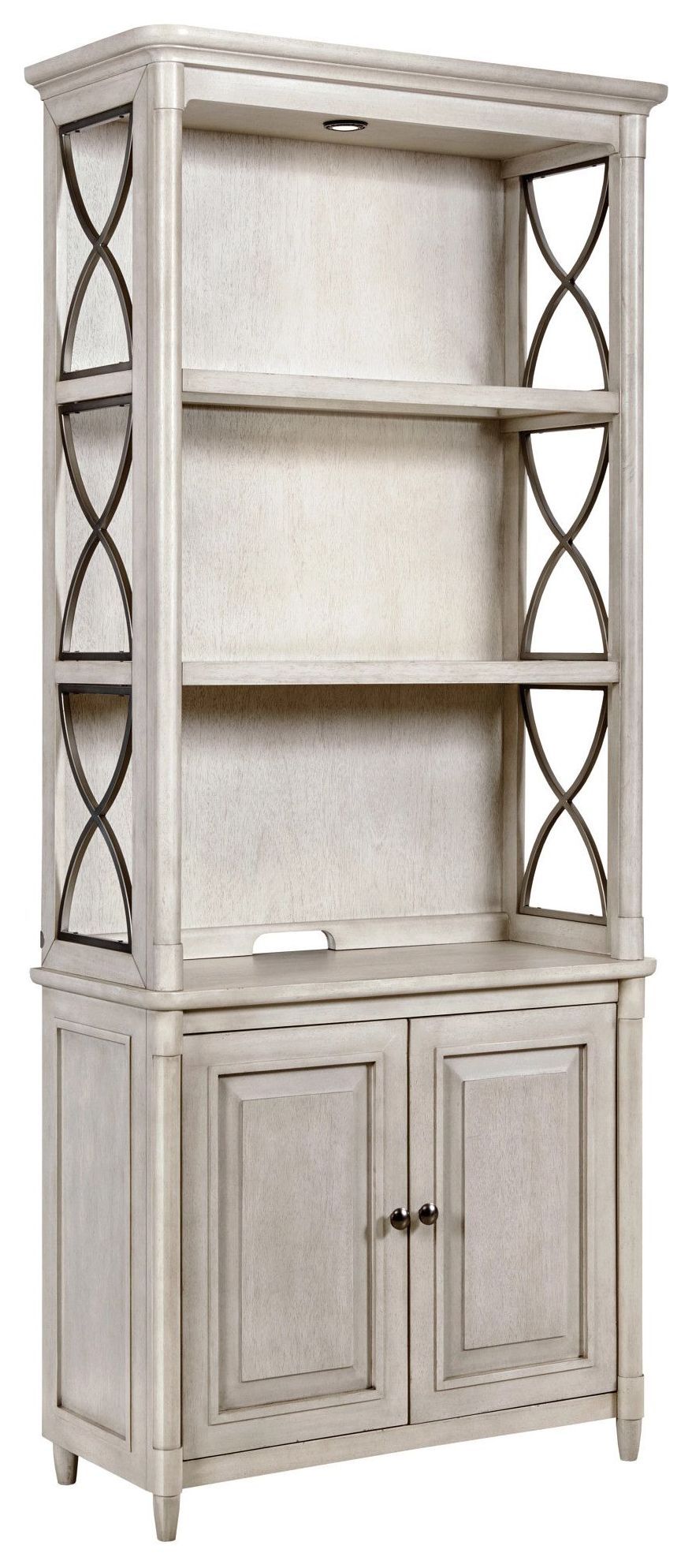 Domaine Beige and Gray 2 Door Bookcase with LED From Hammary | Coleman ...