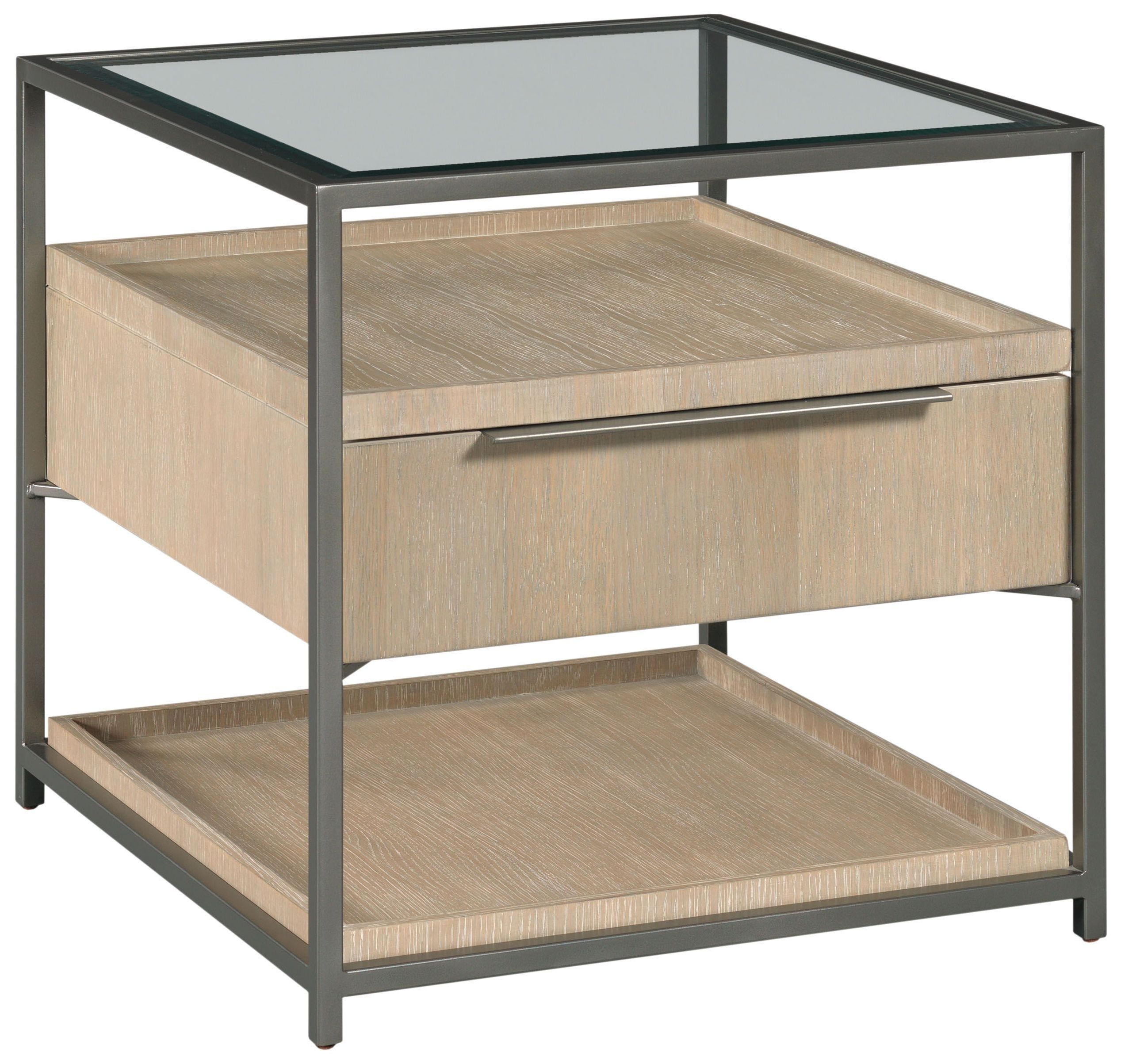 Jive Light Stain Square Glass Top End Table From Kincaid Furniture ...