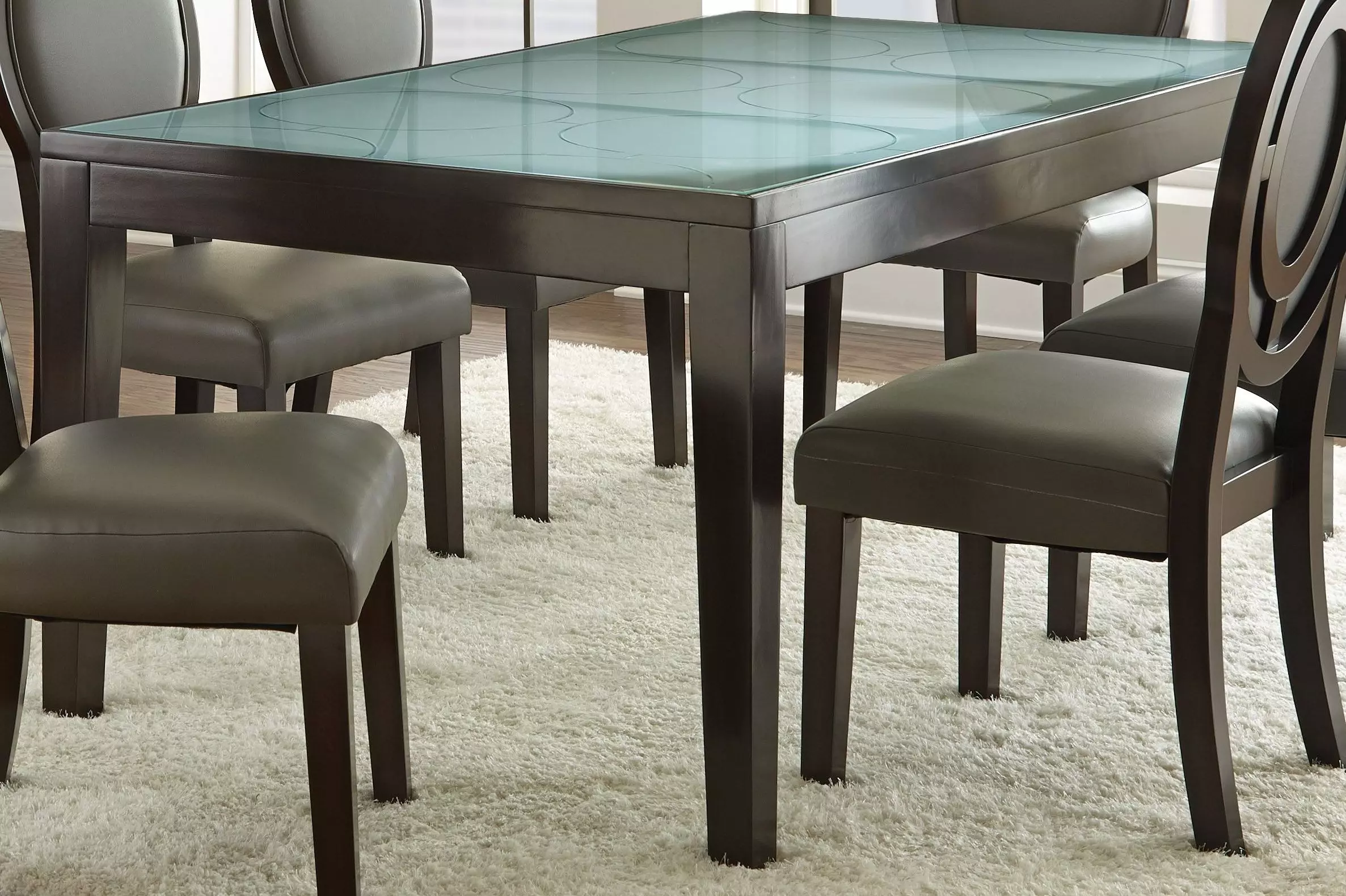 Arden Glass Top Rectangular Leg Dining Table from Steve Silver (AD400T ...
