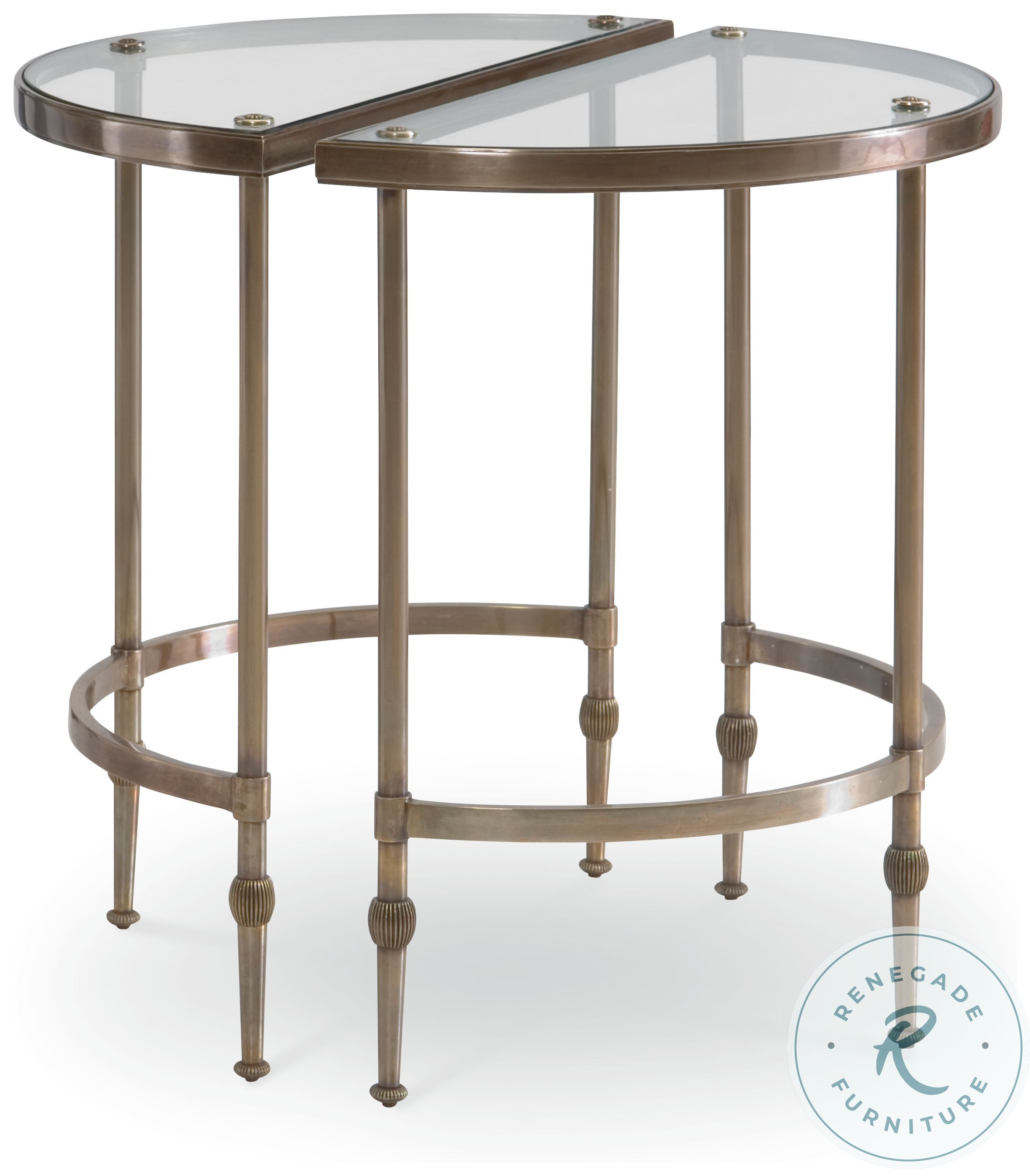 Calle Clear Glass And Dark Antique Brass Side Table From Century Furniture | Coleman Furniture