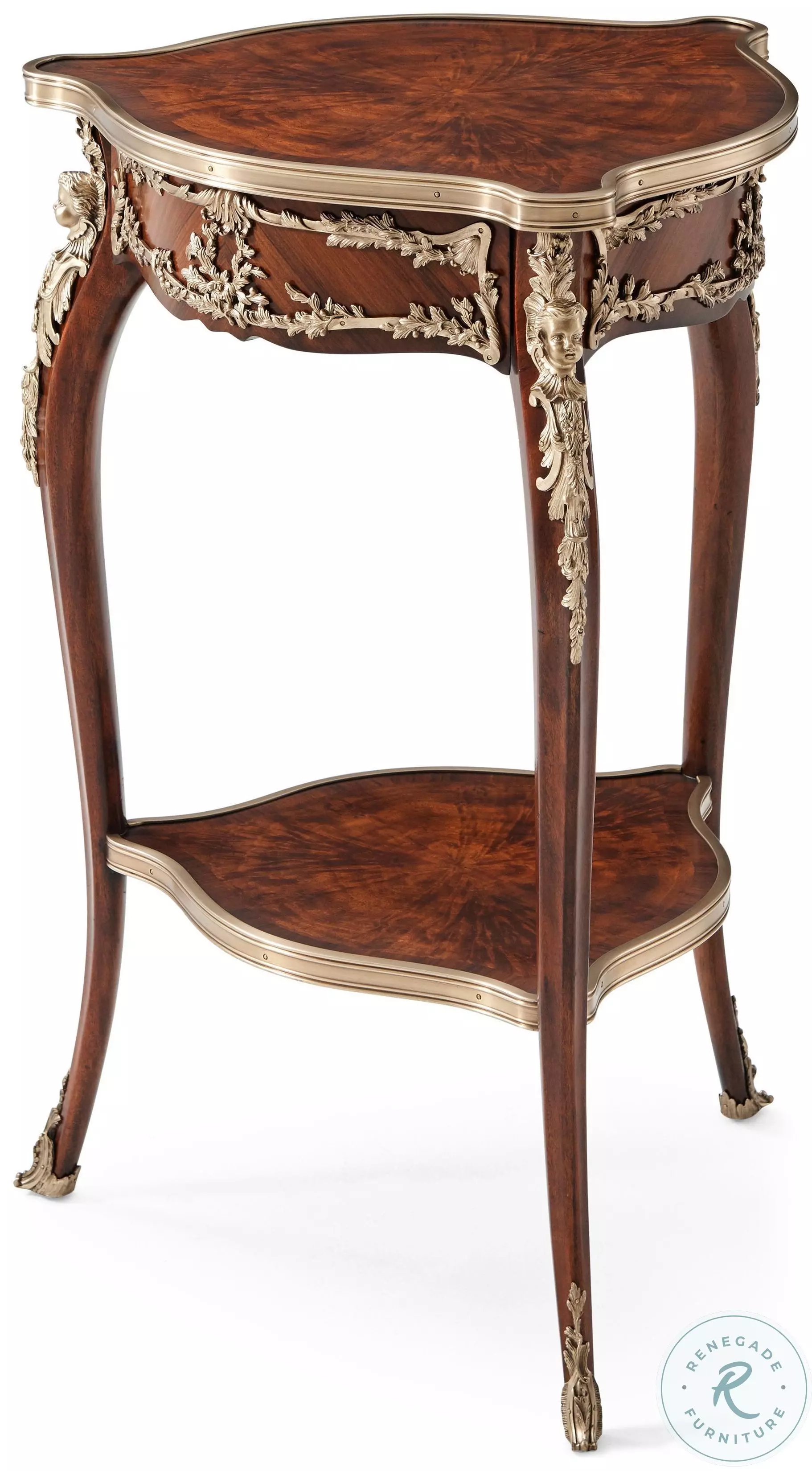 Caryatids Ramsey Mahogany 18" Round Accent Table From Theodore ...