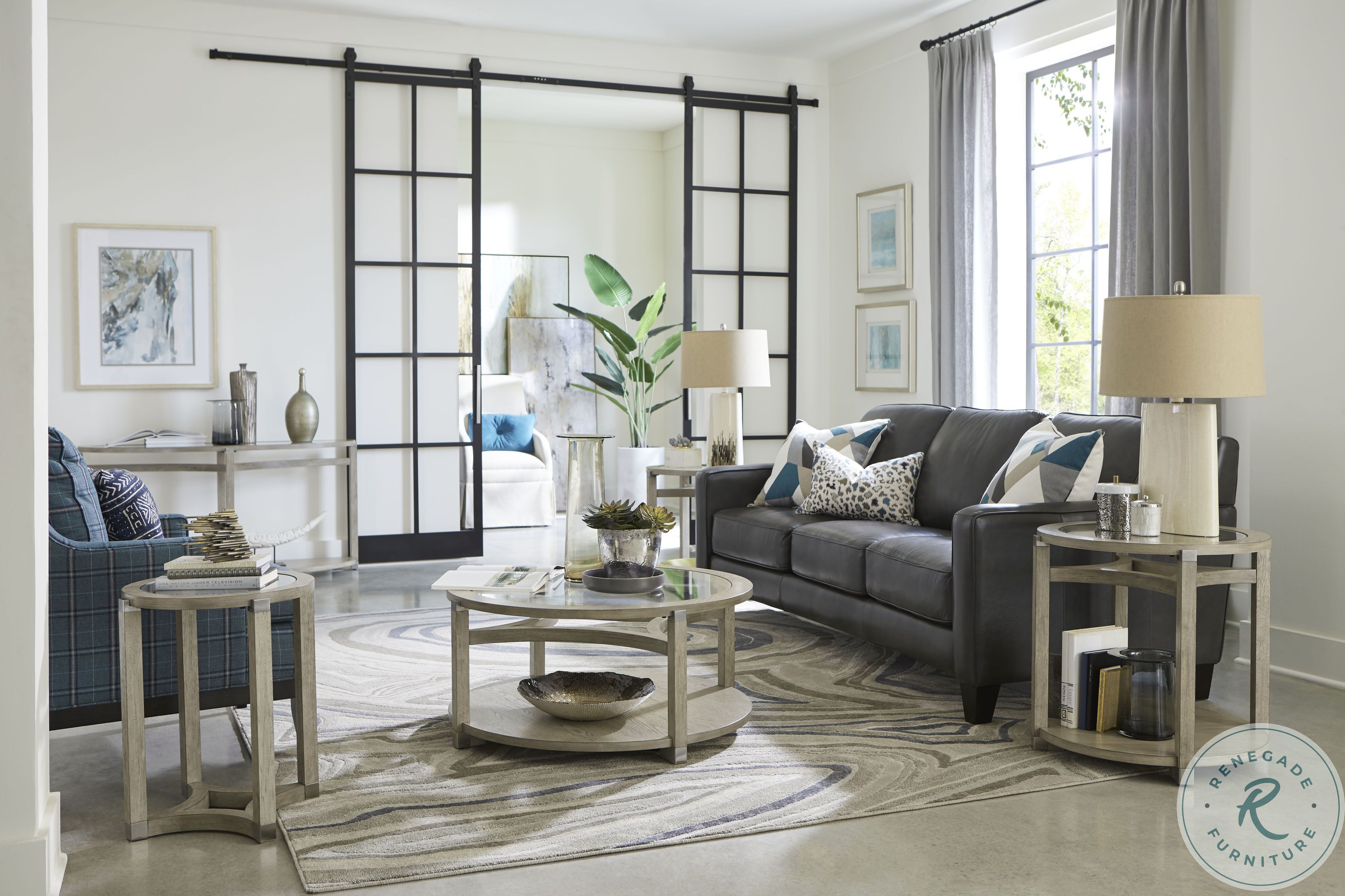 Solstice Grey Round Coffee Table From Hammary | Coleman Furniture