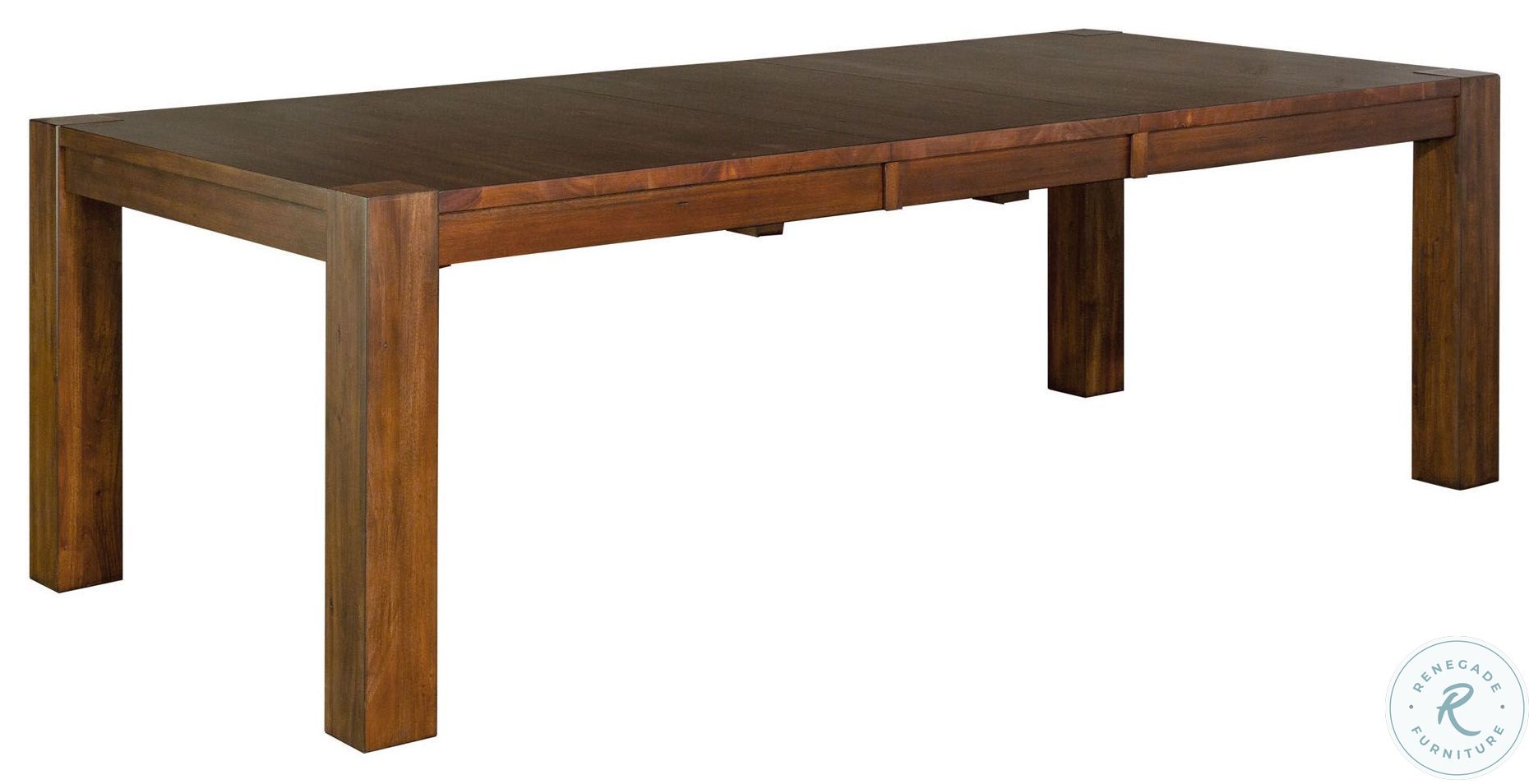 Anacortes Mahogany 90" Extendable Rectangular Leg Dining Table from A ...
