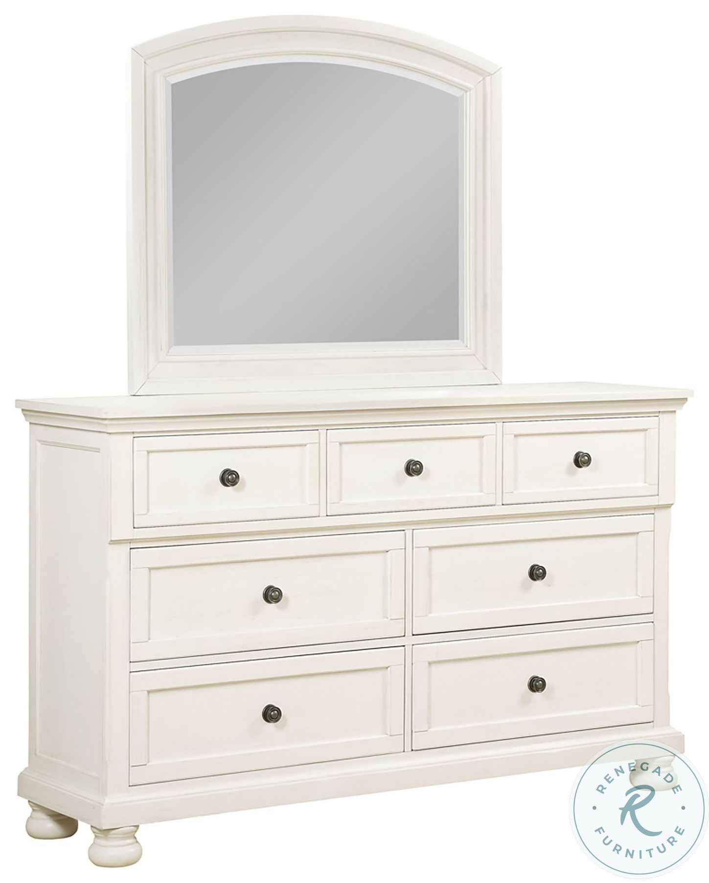 Stella Cream White Dresser with Mirror