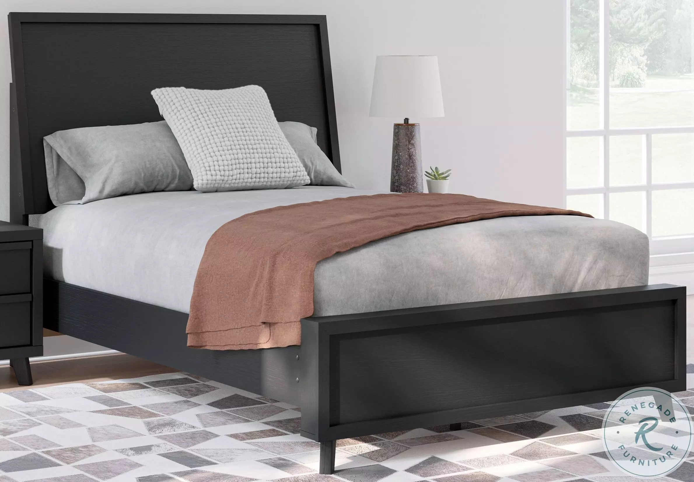 Danziar Black Full Panel Bed From Ashley Furniture | Coleman Furniture