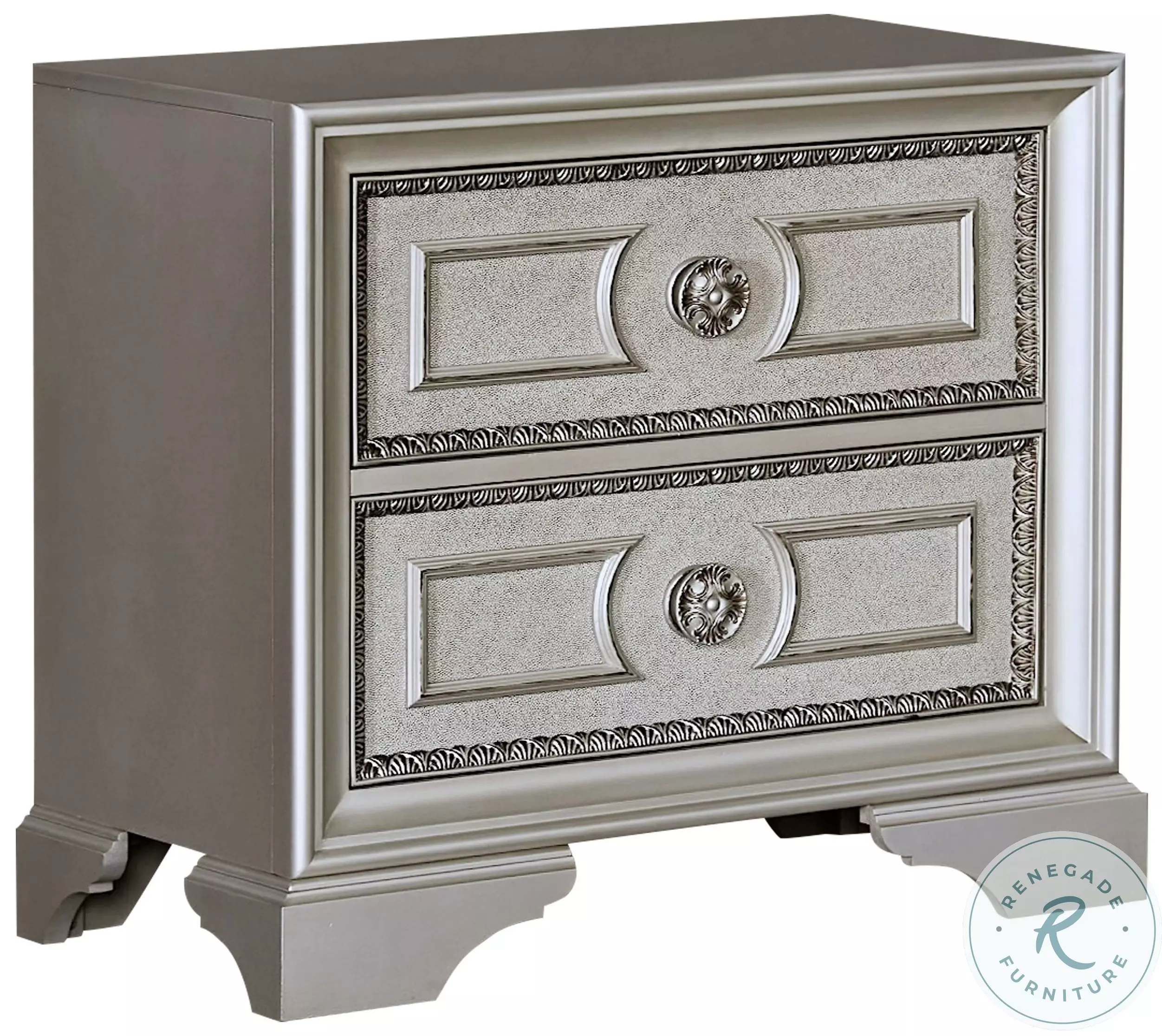 B01209 Silver Paint Nightstand with LED Lighting From Avalon Furniture | Coleman Furniture