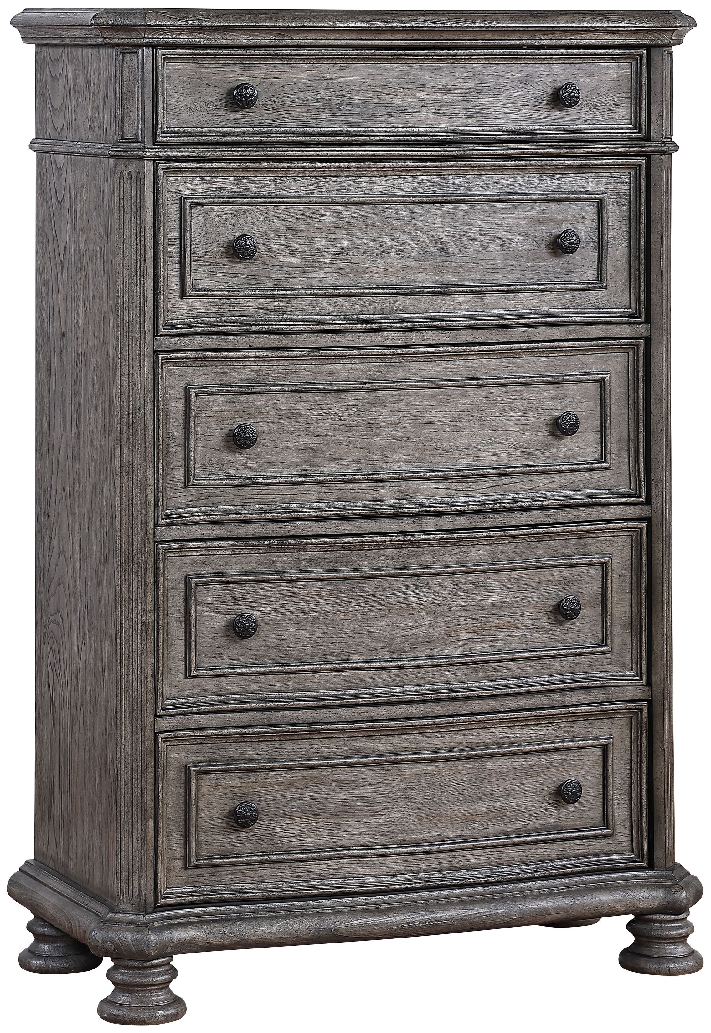 B01623 Gray 5 Drawer Chest From Avalon Furniture | Coleman Furniture