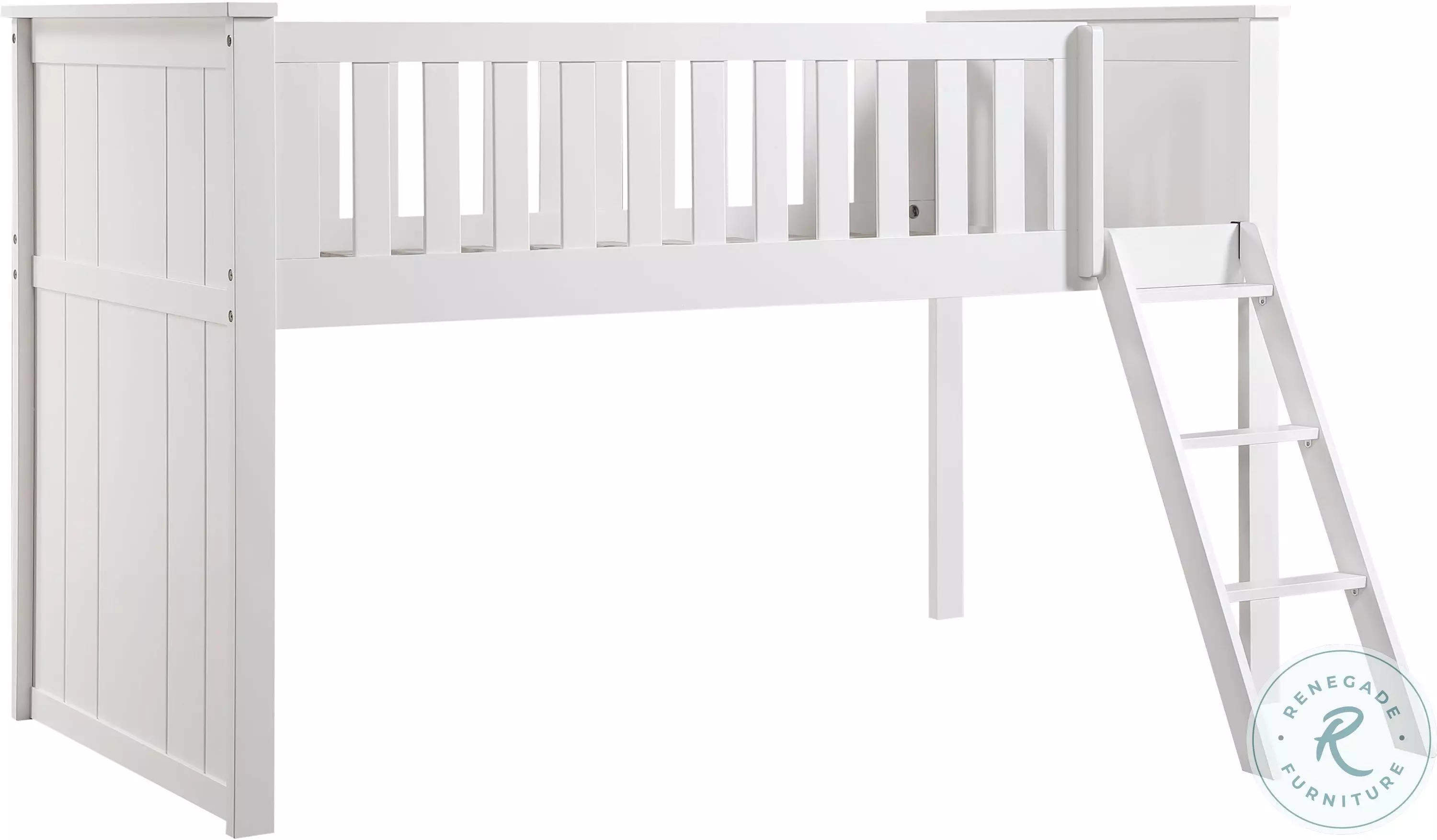 Galen White Twin Loft Bed From Homelegance | Coleman Furniture