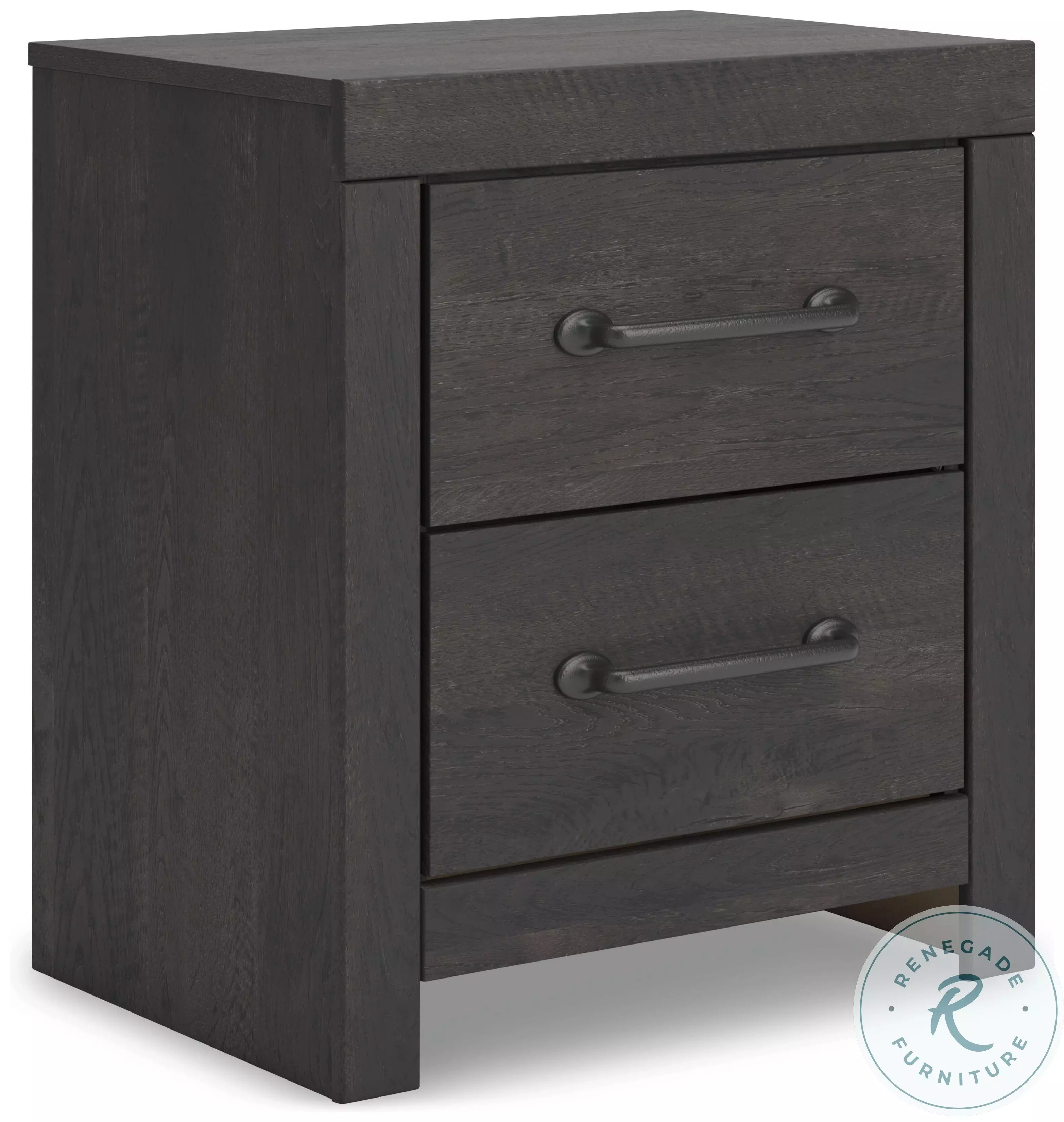 Delmorta Charcoal 2 Drawer Nightstand From Ashley Furniture | Coleman ...