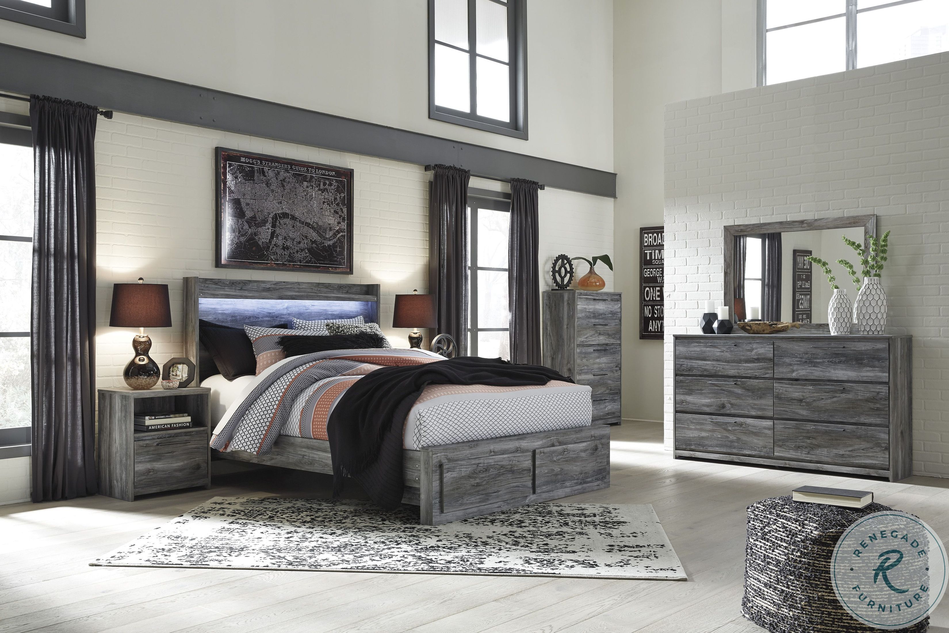 Baystorm Gray Storage Panel Bedroom Set from Ashley | Coleman Furniture