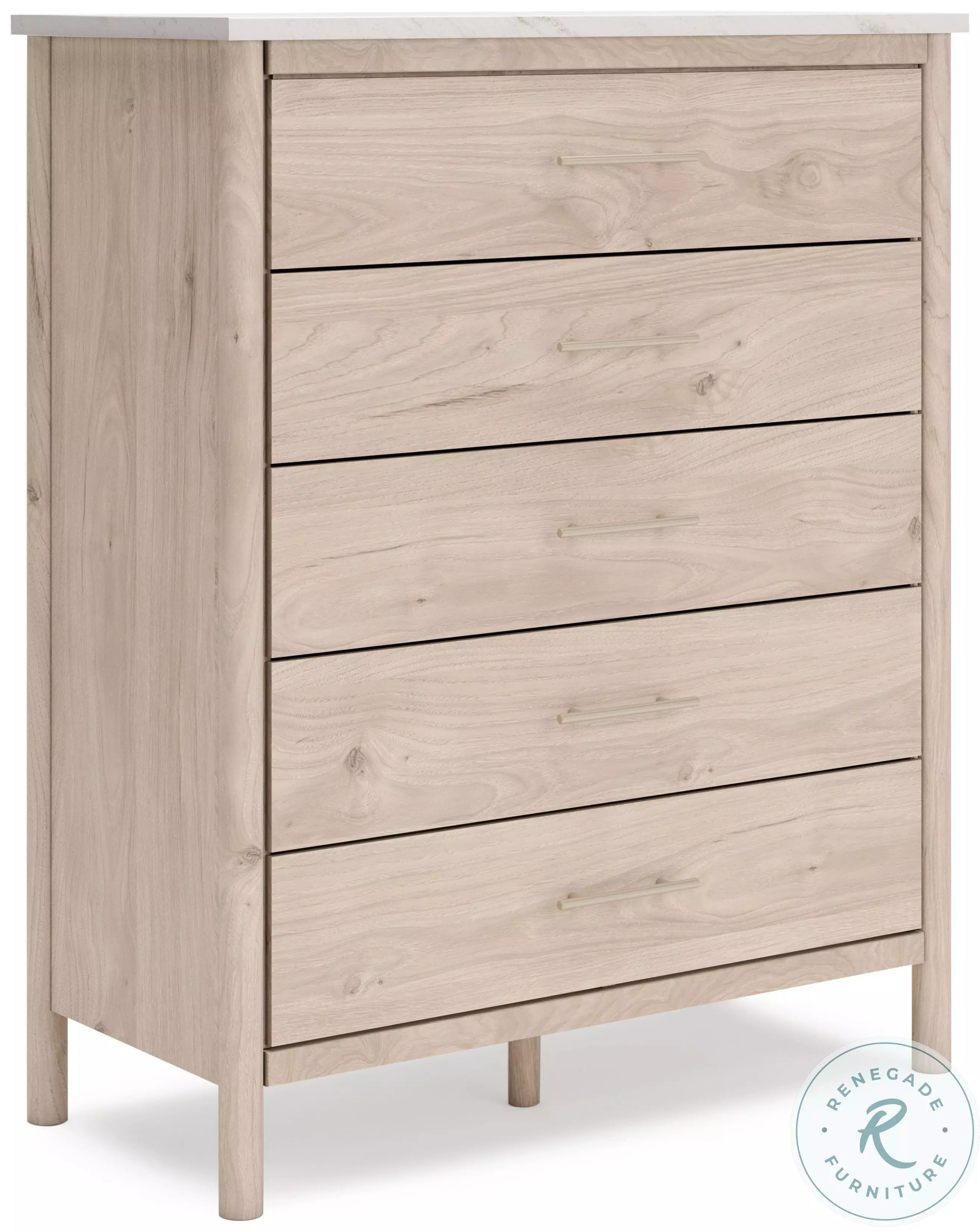 Cadmori Tan And White 5 Drawer Wide Chest From Ashley Furniture ...