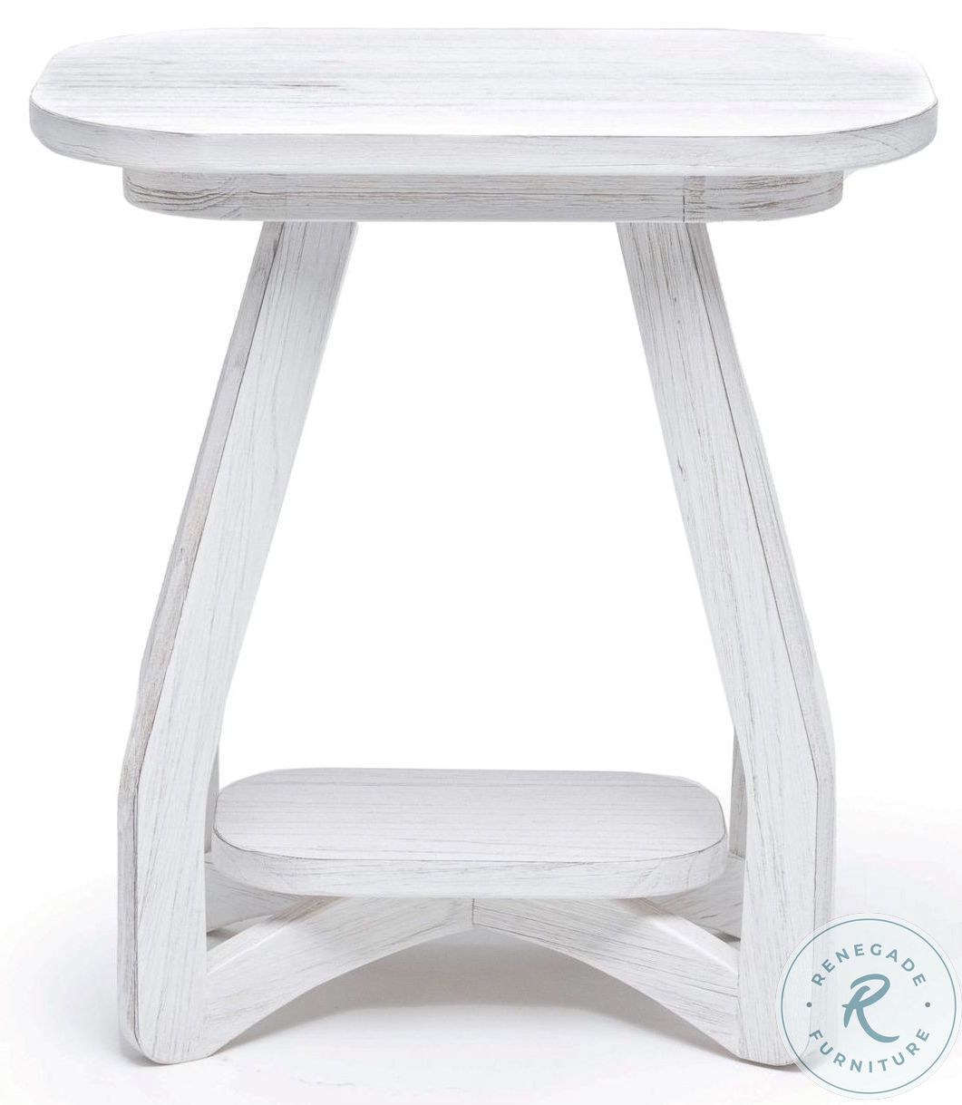 Bay Harbor Distressed White Oval Chairside Table From Marra Home ...