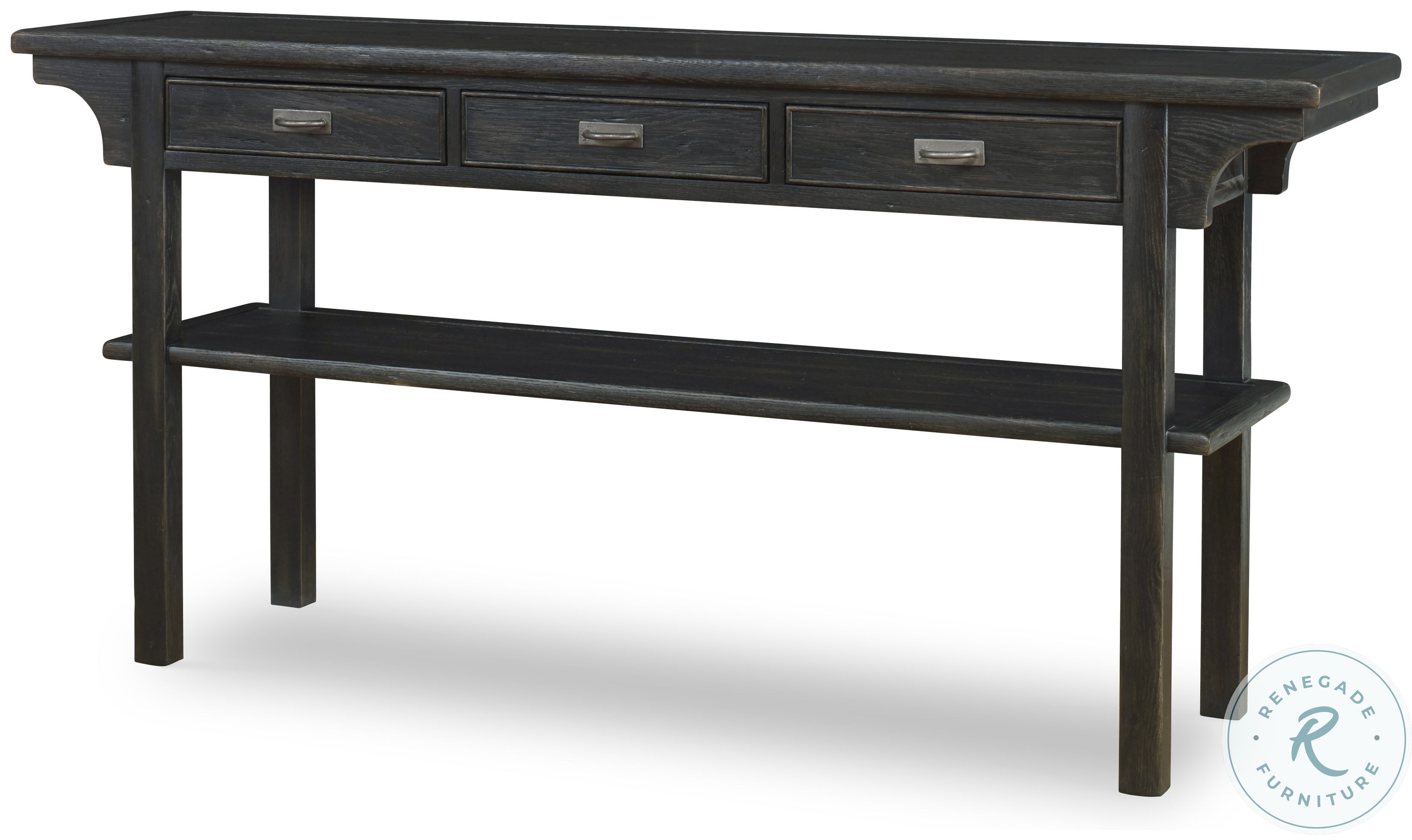 Tyson Black Rustic Console Table From Century Furniture | Coleman Furniture