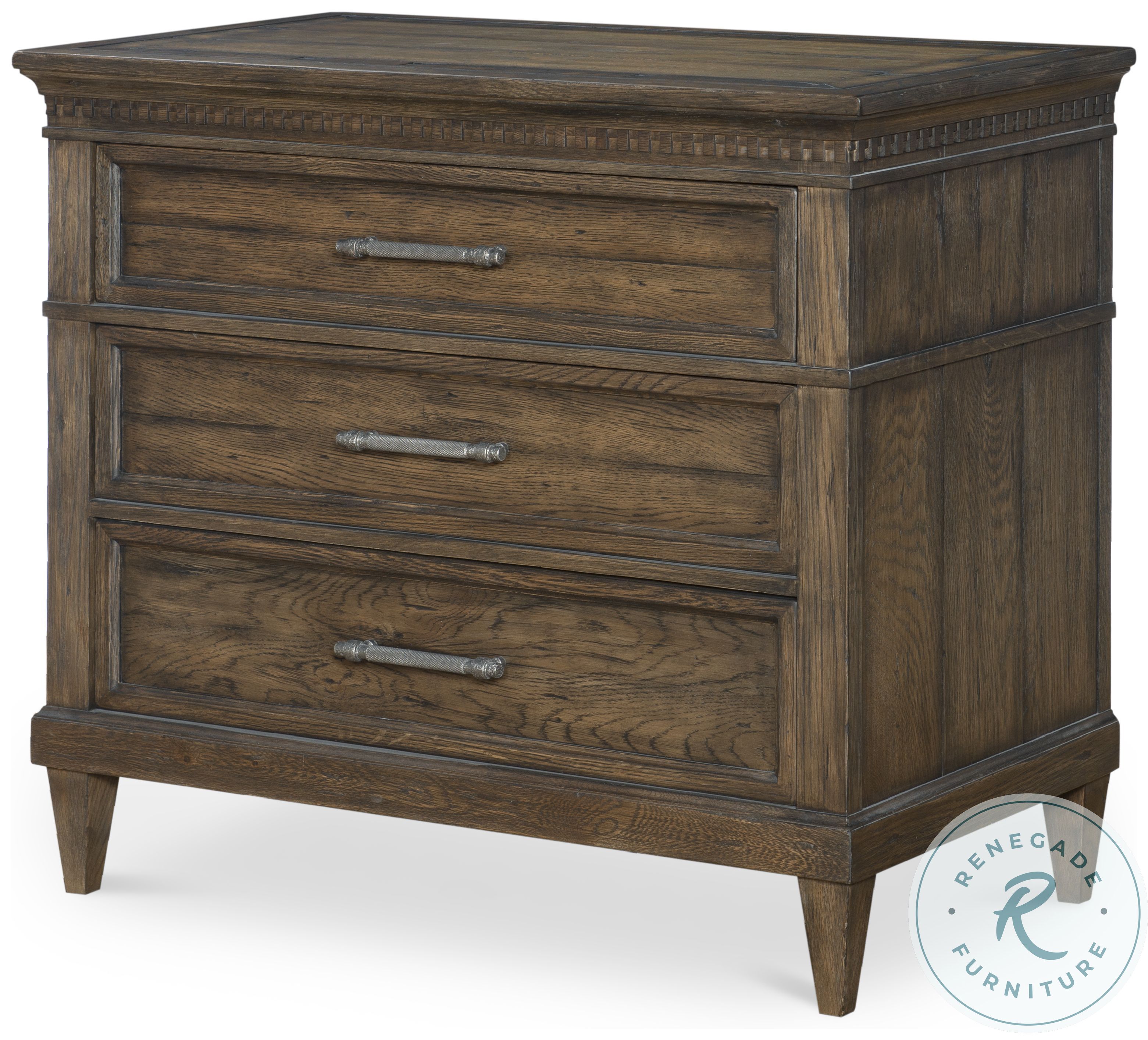 Montgomery Brown Rustic 3 Drawer Nightstand with USB Charging From ...