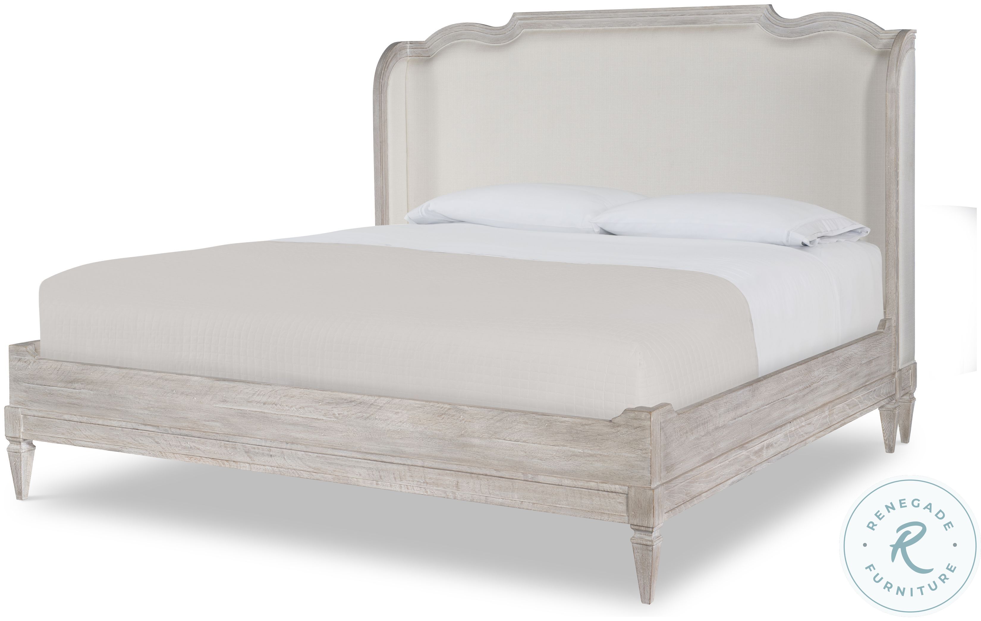 Nichole White Rustic And Beiges Upholstered King Platform Bed From ...