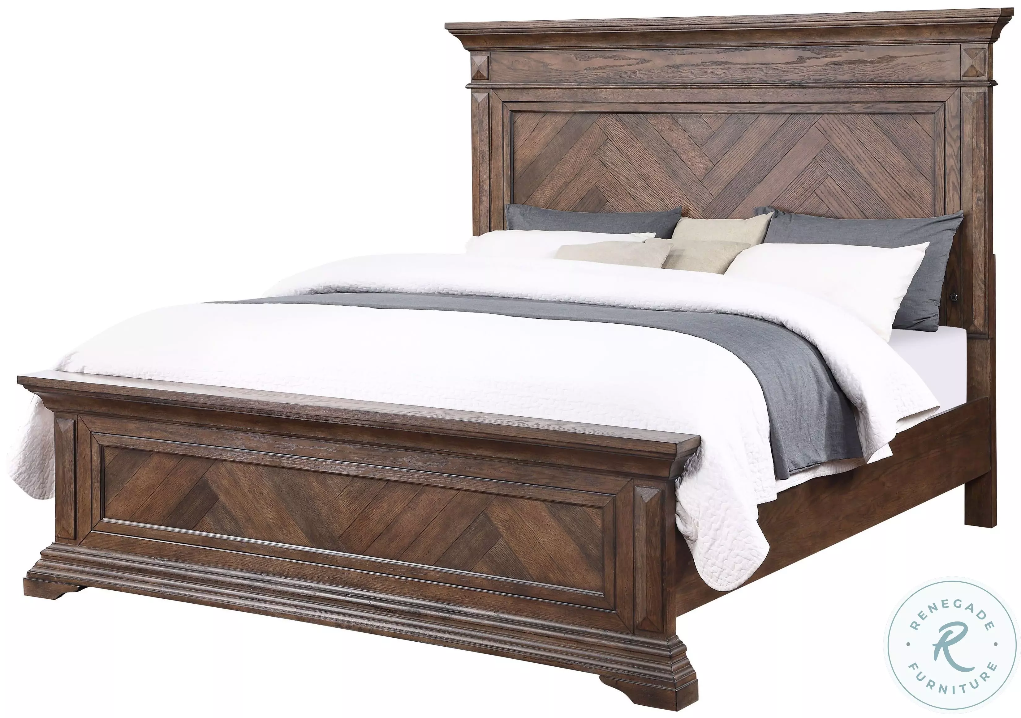 Mar Vista Brushed Walnut Queen Panel Bed from New Classic | Coleman ...