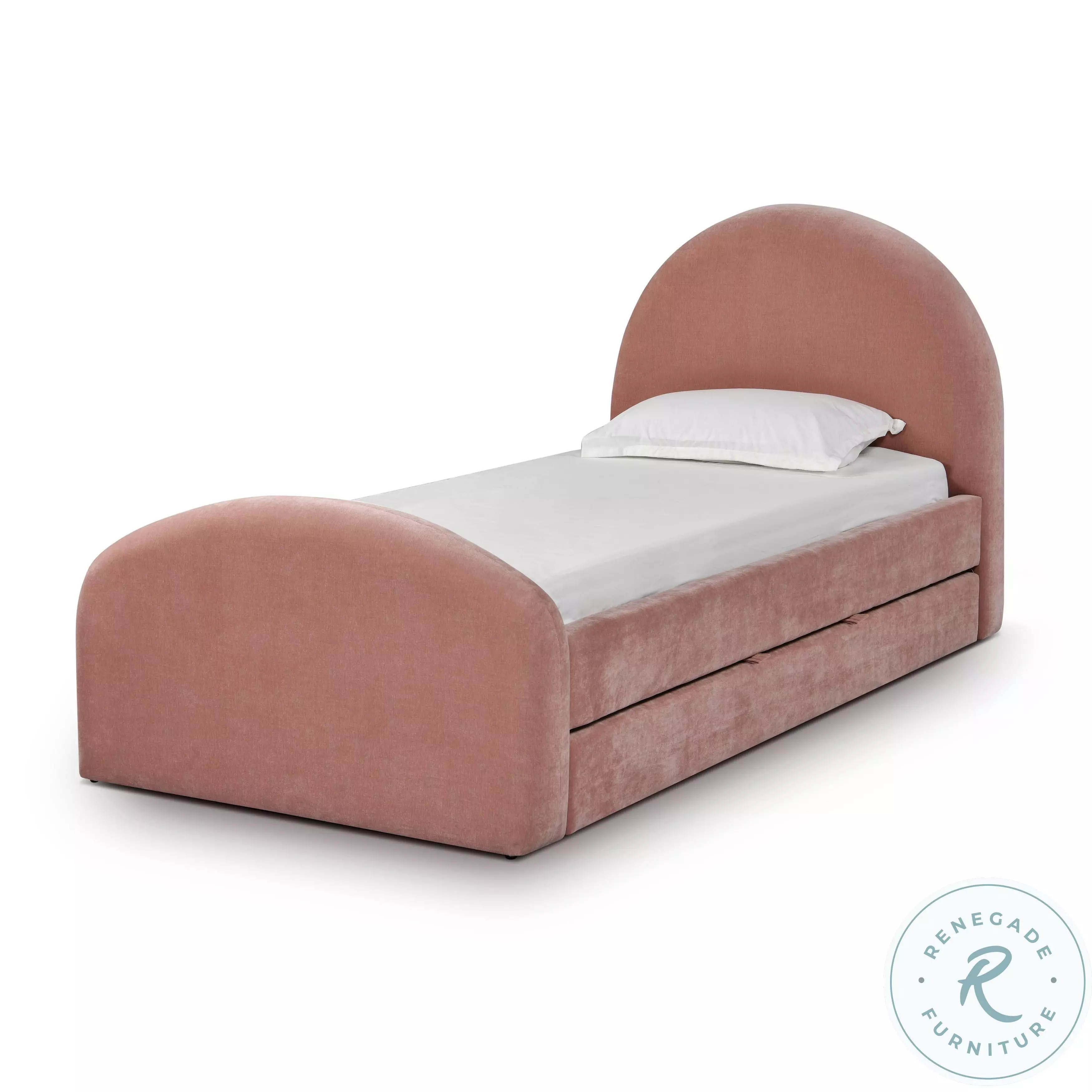 Moon Rose Upcycled Chenille Twin Bed with Trundle From TOV | Coleman ...