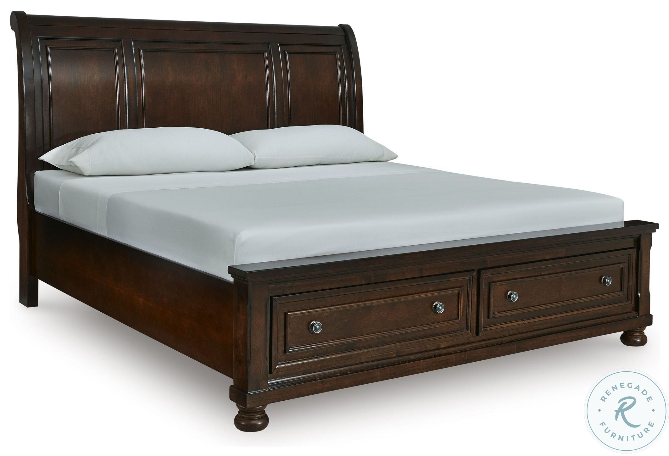 Porter Rustic Brown California King Sleigh Storage Bed From Ashley ...