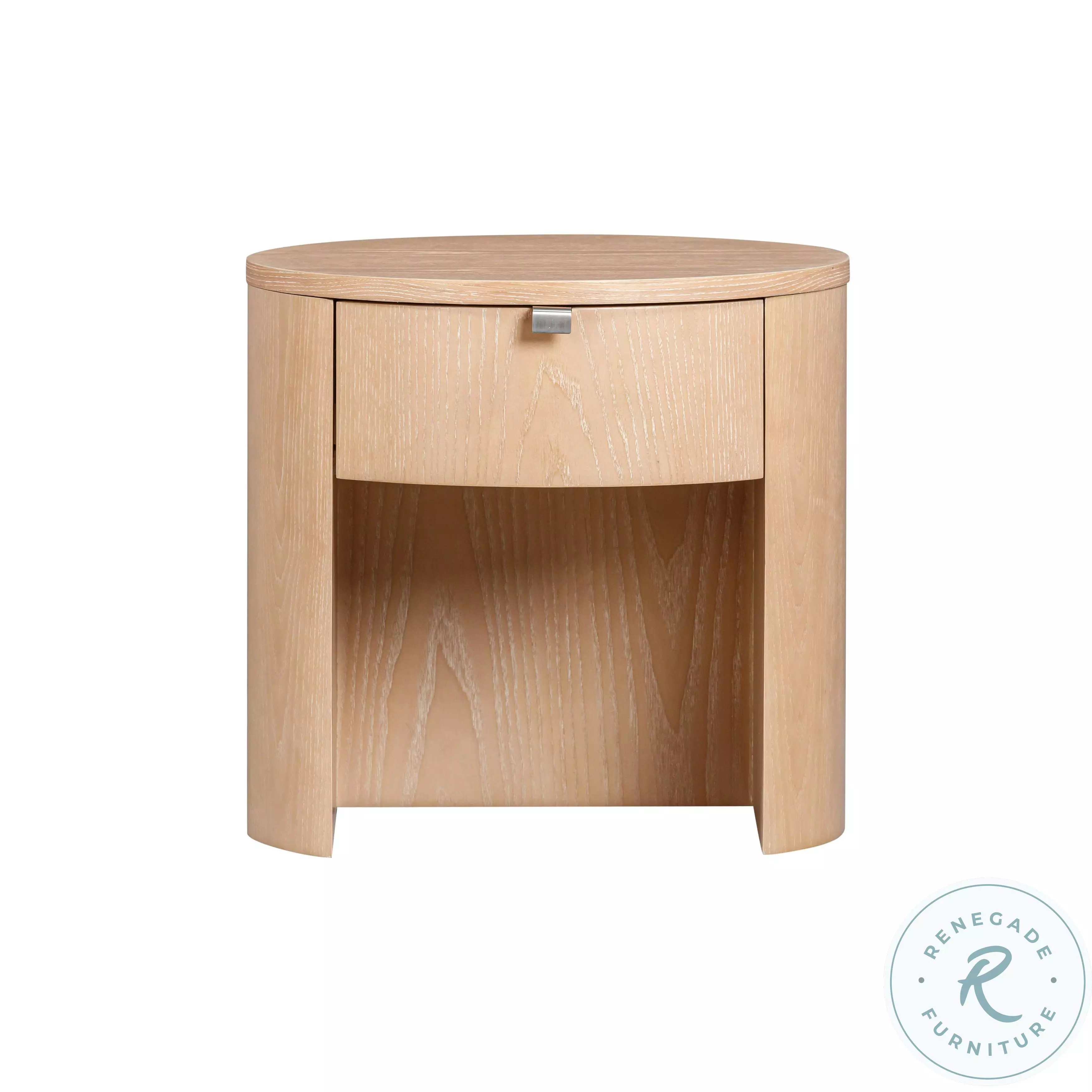Marlow Natural Wood Round Nightstand From Renegade | HomegalleryStores